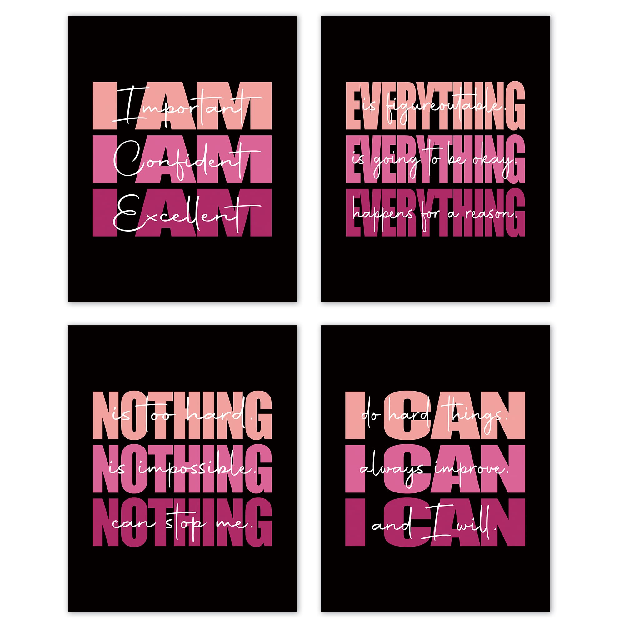 Amazon.com: TLESKE Pink Woman Girl Inspirational Room Decor Posters ...