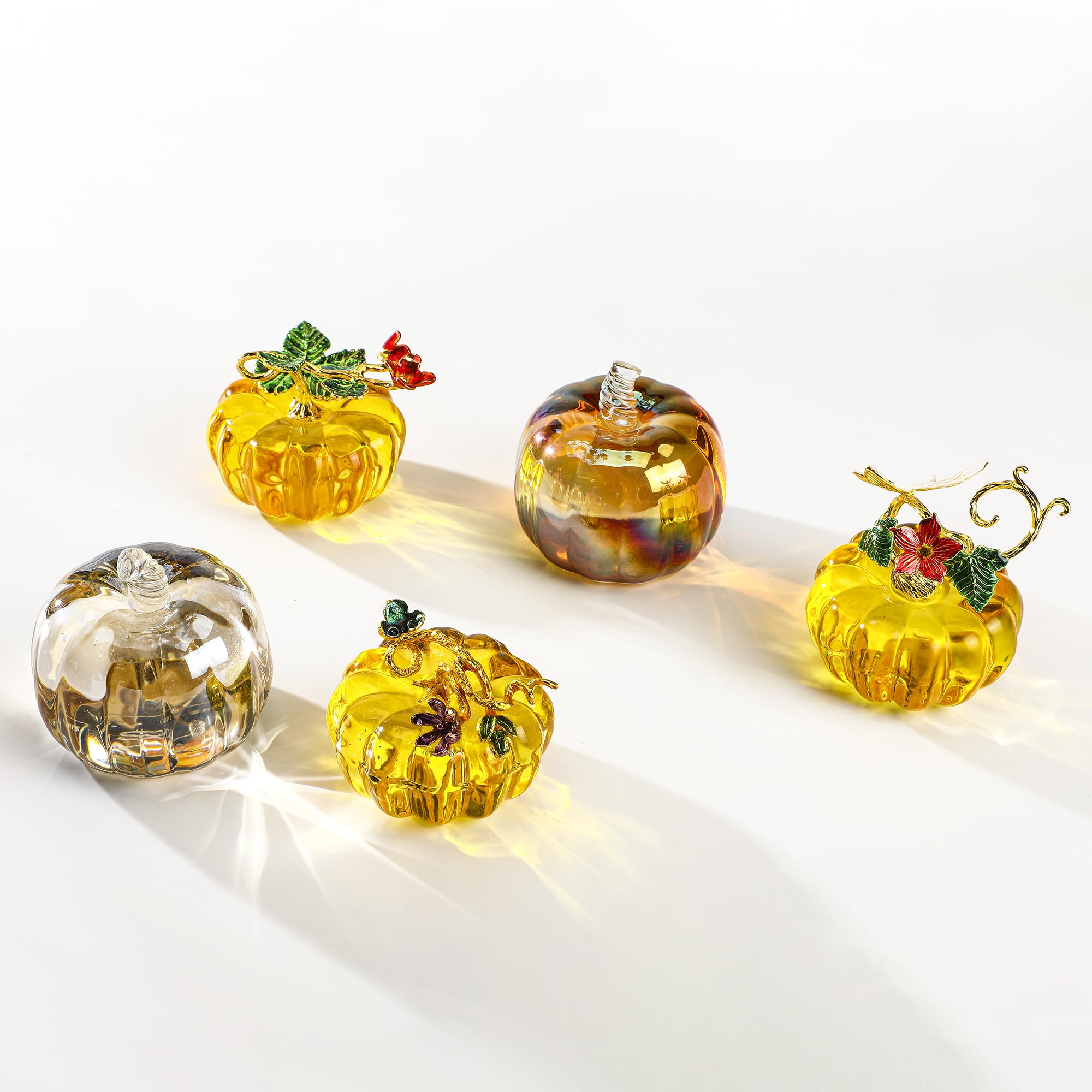 Snapklik.com : Fall Decor Glass Pumpkin Figurine Hand Blown Glass ...