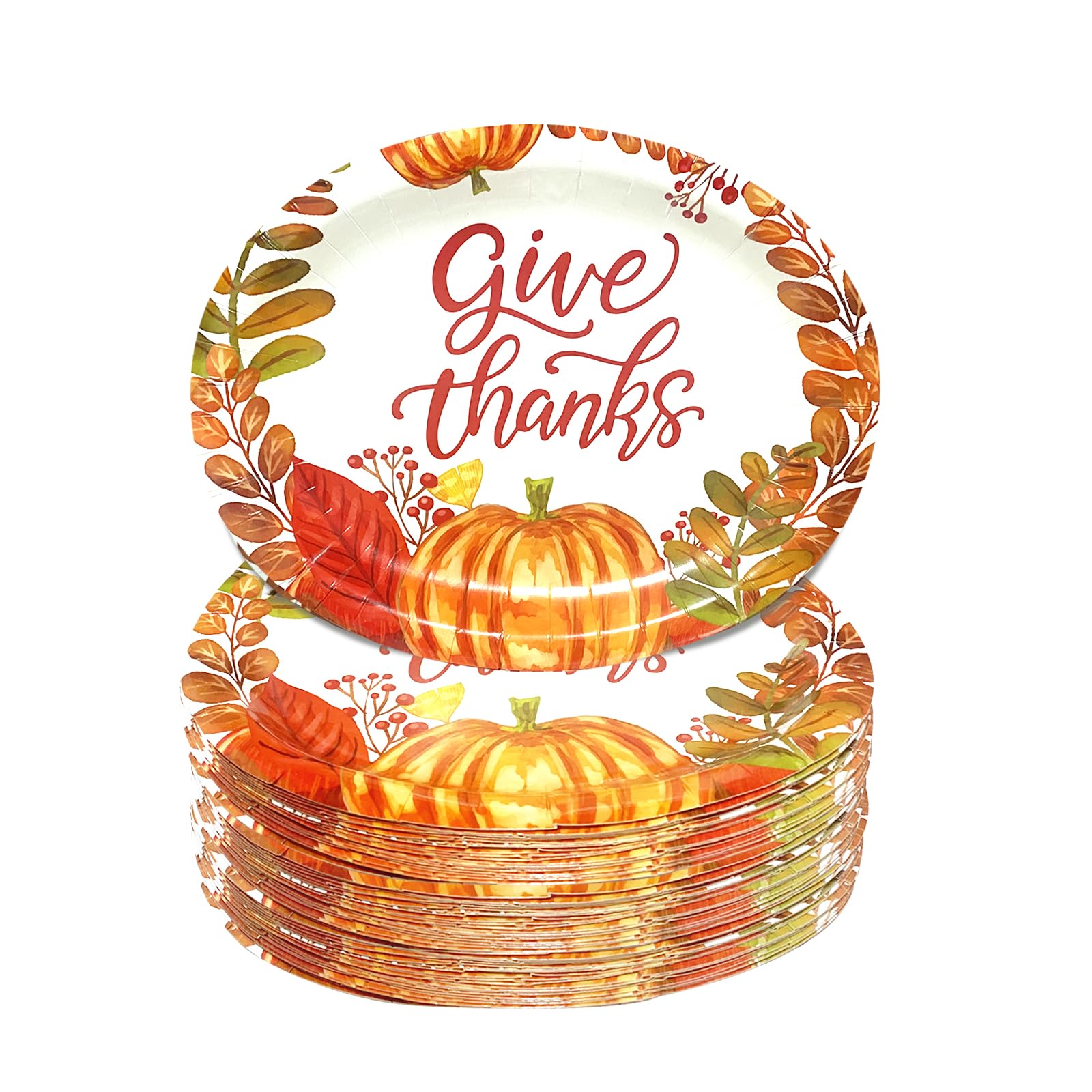 Amazon.com: 25 Count Oval Thanksgiving Plates 12" X 10" Heavy Duty ...