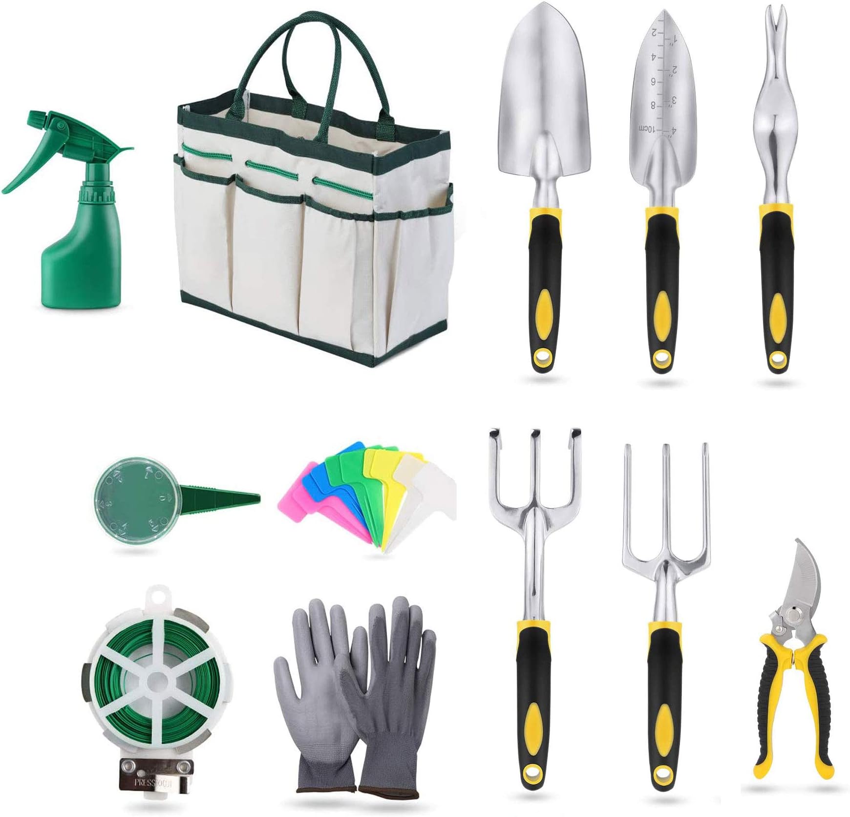 Amazon.com : lyndeluxe Garden Tools Set 10 Pcs, Heavy Duty Gardening ...