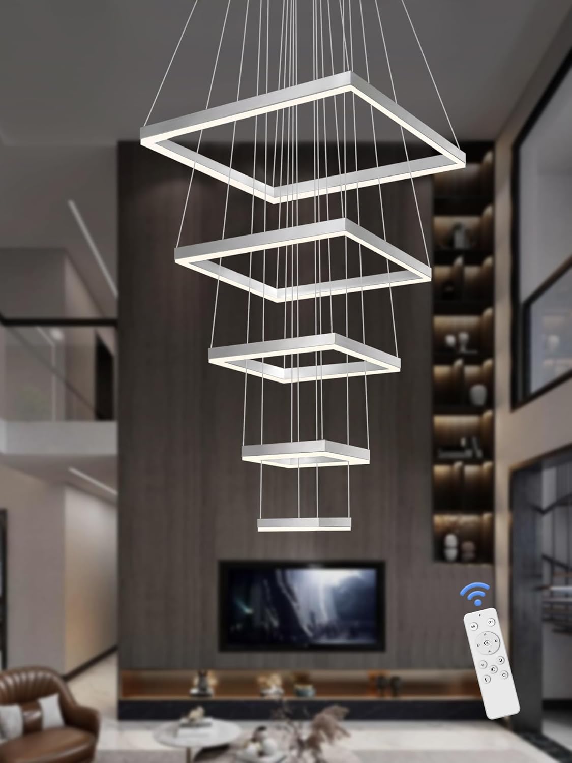 Flashing God H118 Modern Chandeliers,5 Ring Led Foyer Chandeliers ...