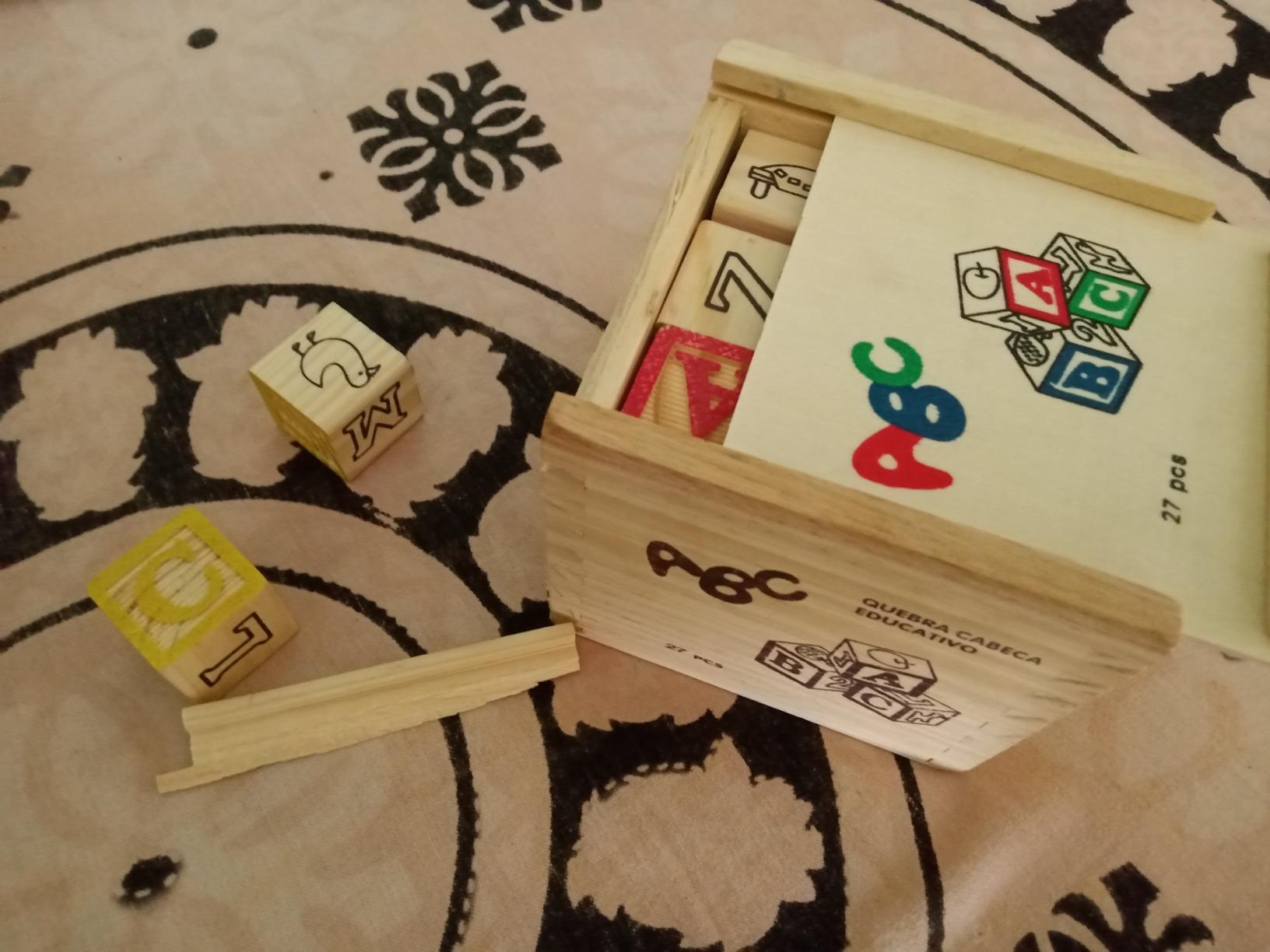 Generic ABC 123 Wooden Blocks Letters Numbers with Box Storage Case ...