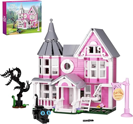 Amazon.com: Pink Palace House Building Set, Halloween Mansion Model ...
