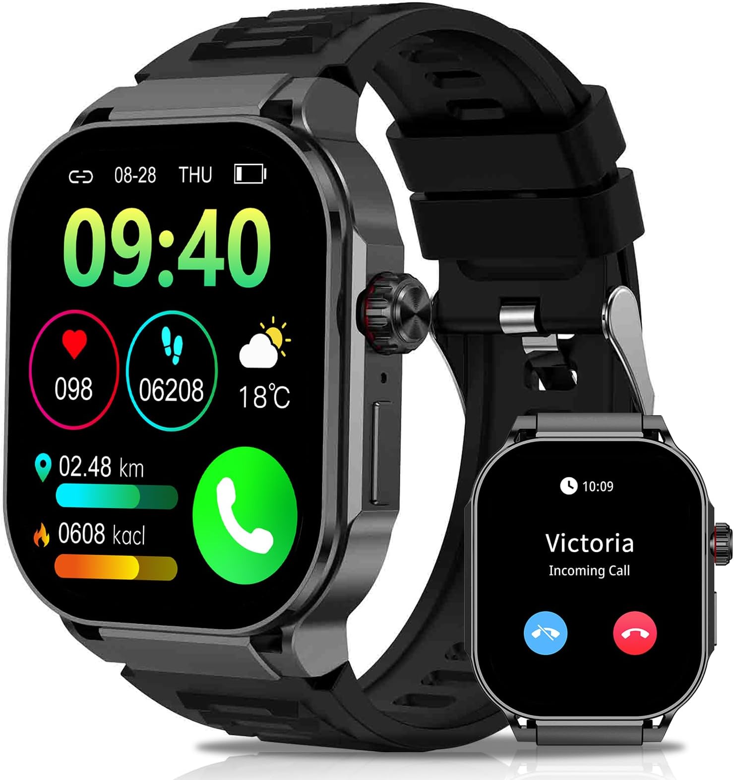 Amazon.com: Smart Watch(Answer/Dial Calls), 2.06" AMOLED Screen ...