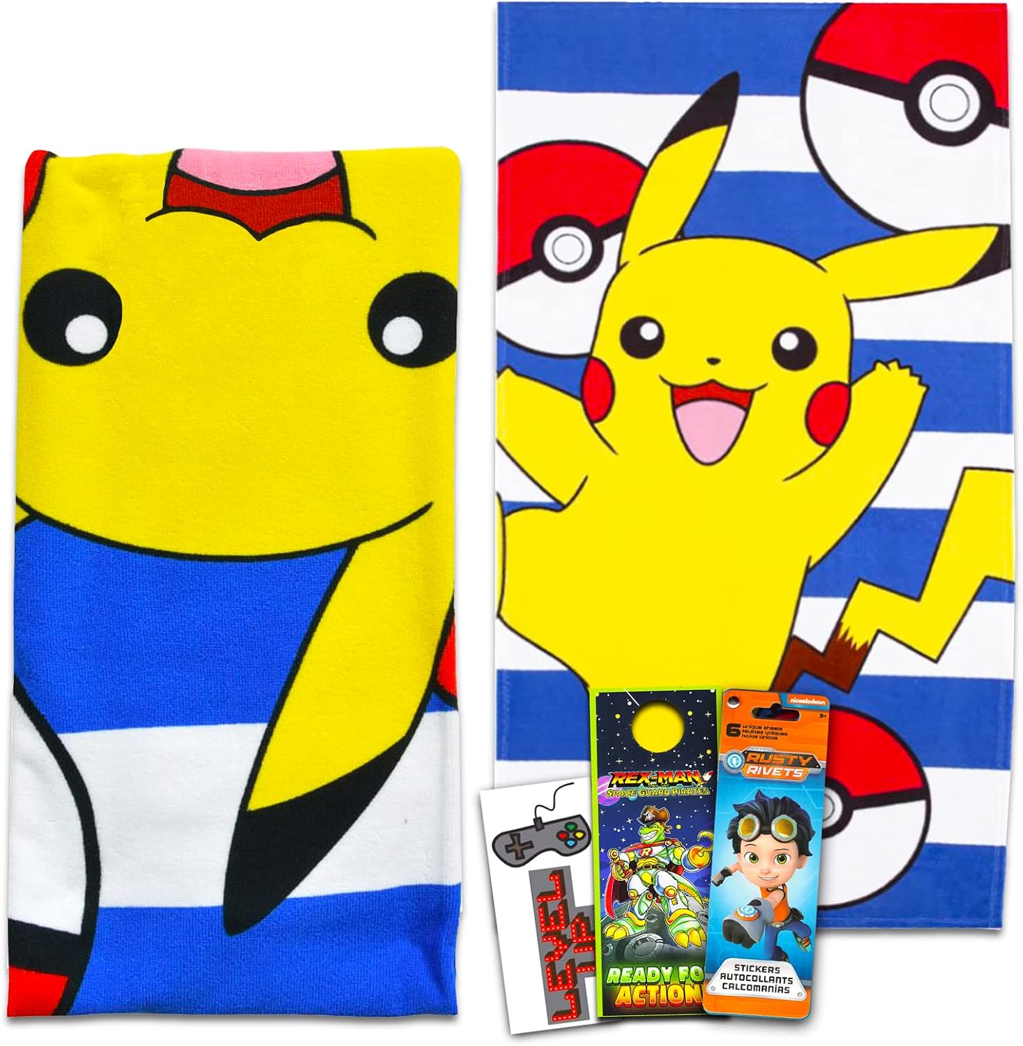 Amazon.com: Pokemon Beach Towel for Boys 8-12 - Bundle with Pikachu ...