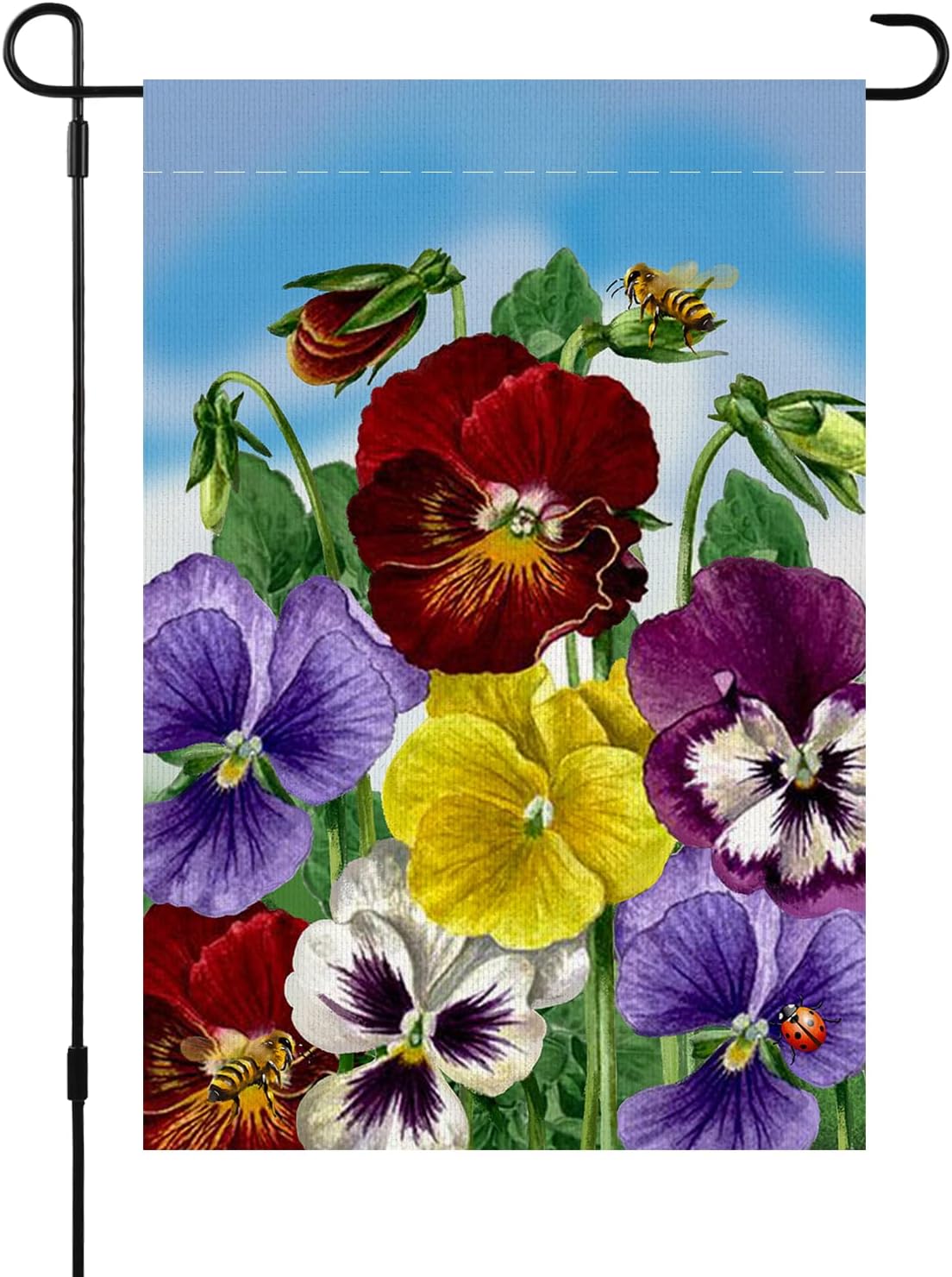 Amazon.com : Spring Garden Flag Pansy and Butterfly Flower Flags 12x18 ...