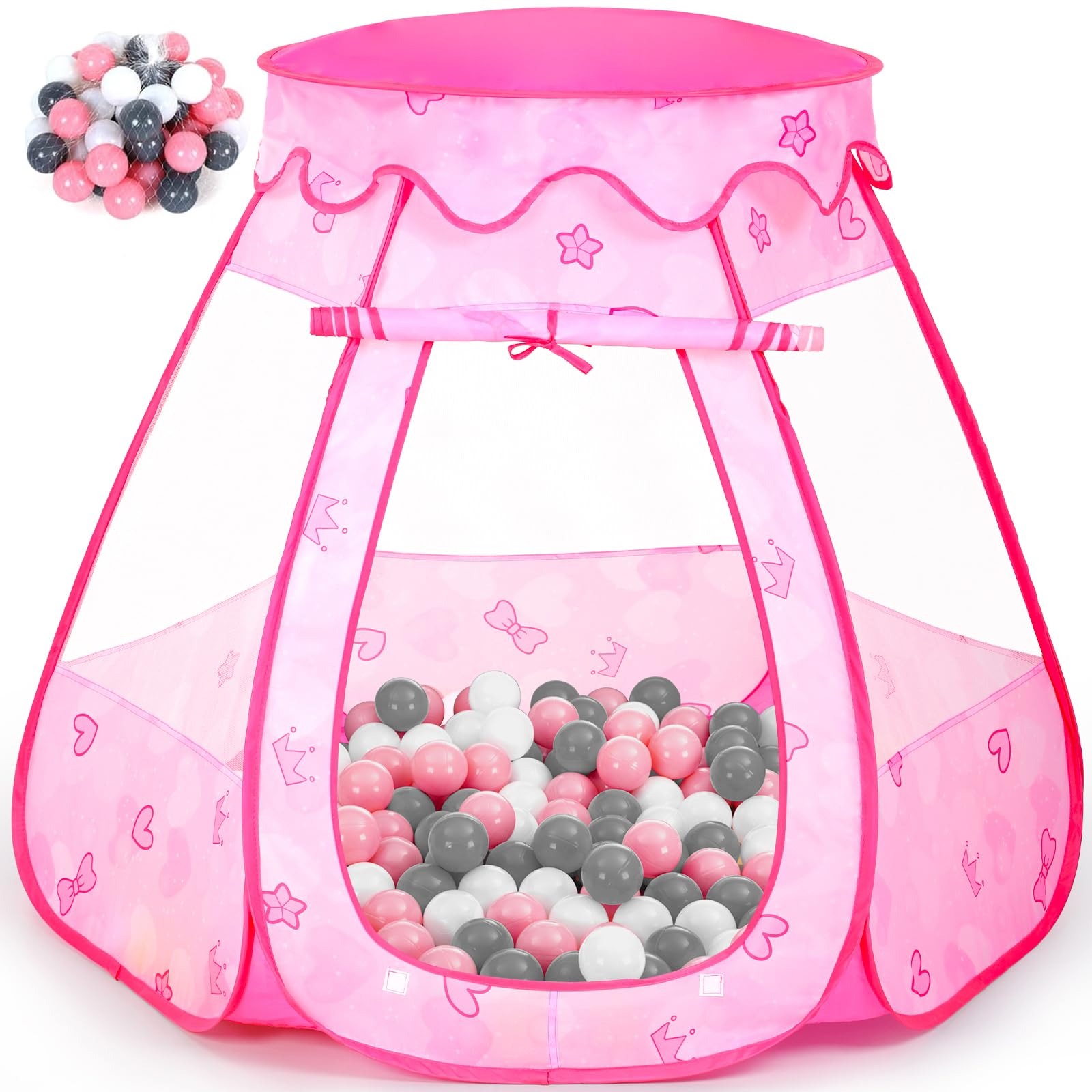 Amazon.com: Wilhunter Baby Ball Pit for Toddler with 50 Balls, Kids Pop ...