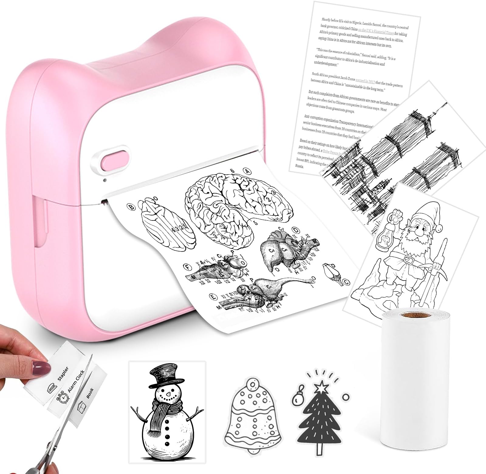 Amazon.com: FasionMior Mini Printer Sticker Maker, Portable Bluetooth ...