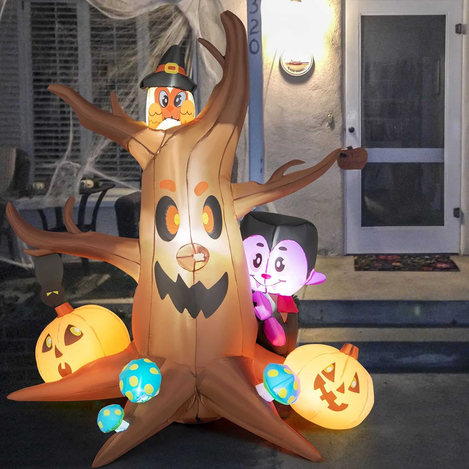 Amazon.com: COSTWAY 6FT Inflatable Halloween Dead Tree with Pumpkin ...