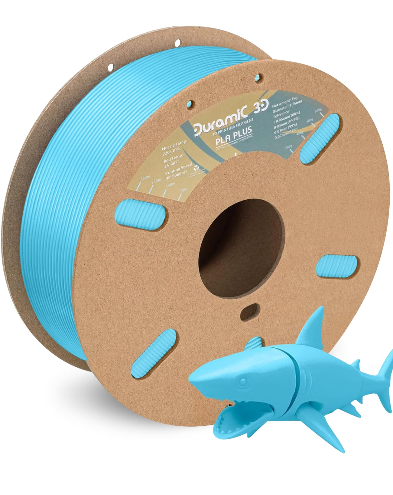 Amazon.com: DURAMIC 3D PLA+ Filament 1.75mm 1Kg Light Blue, PLA Plus 3D ...