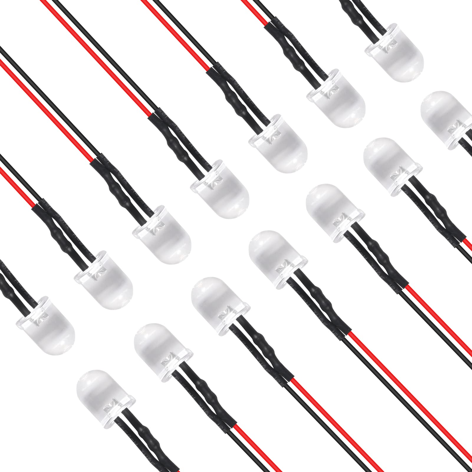 Snapklik.com : 30Pcs 10mm LED Lights Emitting Diodes Pre Wired DC 12V ...