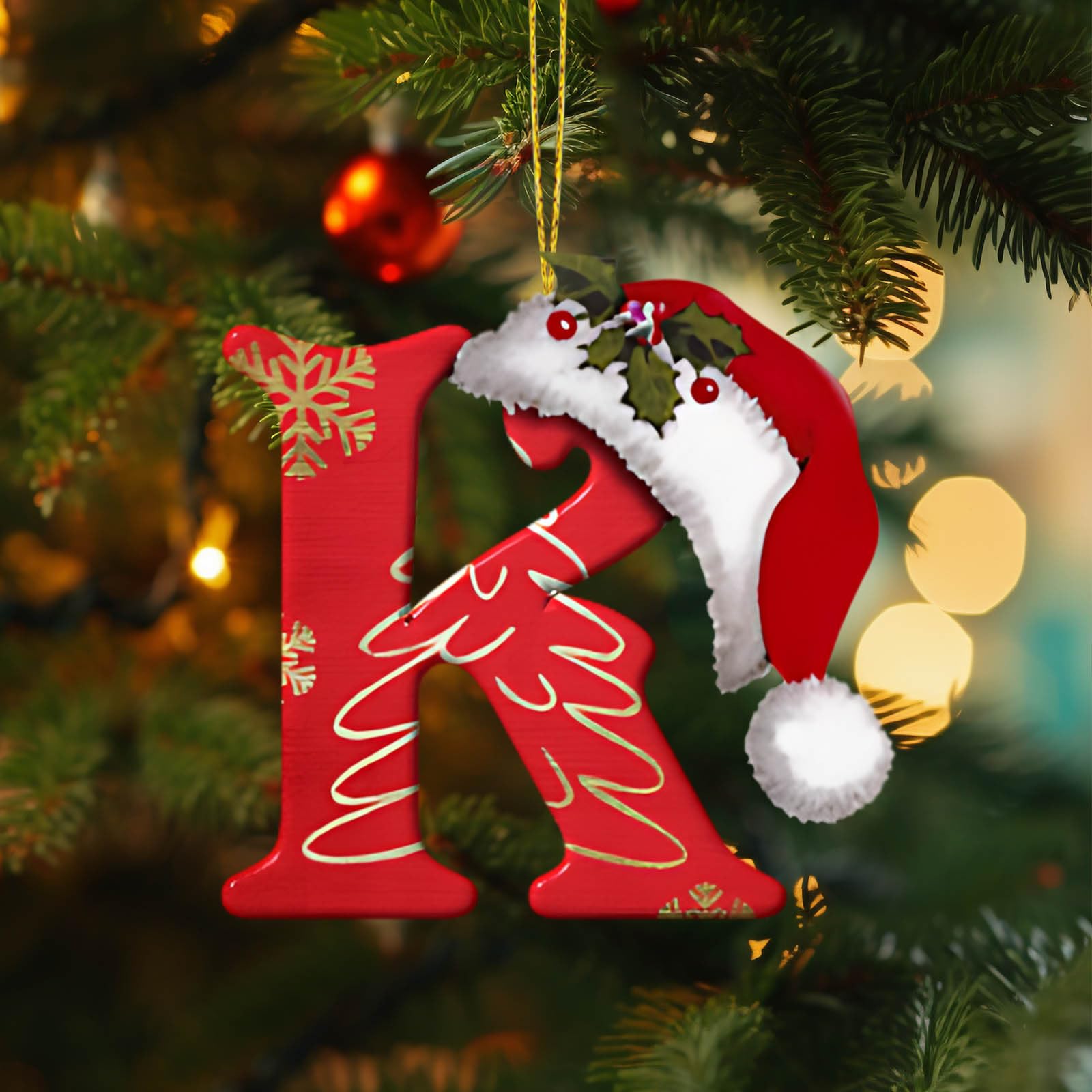 Letter Ornaments for Christmas Tree, Initial Letter Christmas Ornaments ...