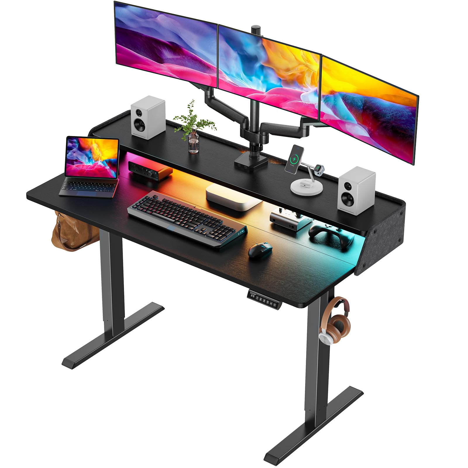 Amazon.com: ErGear Standing Desk with LED Strip, 55″ x 28″ Electric ...