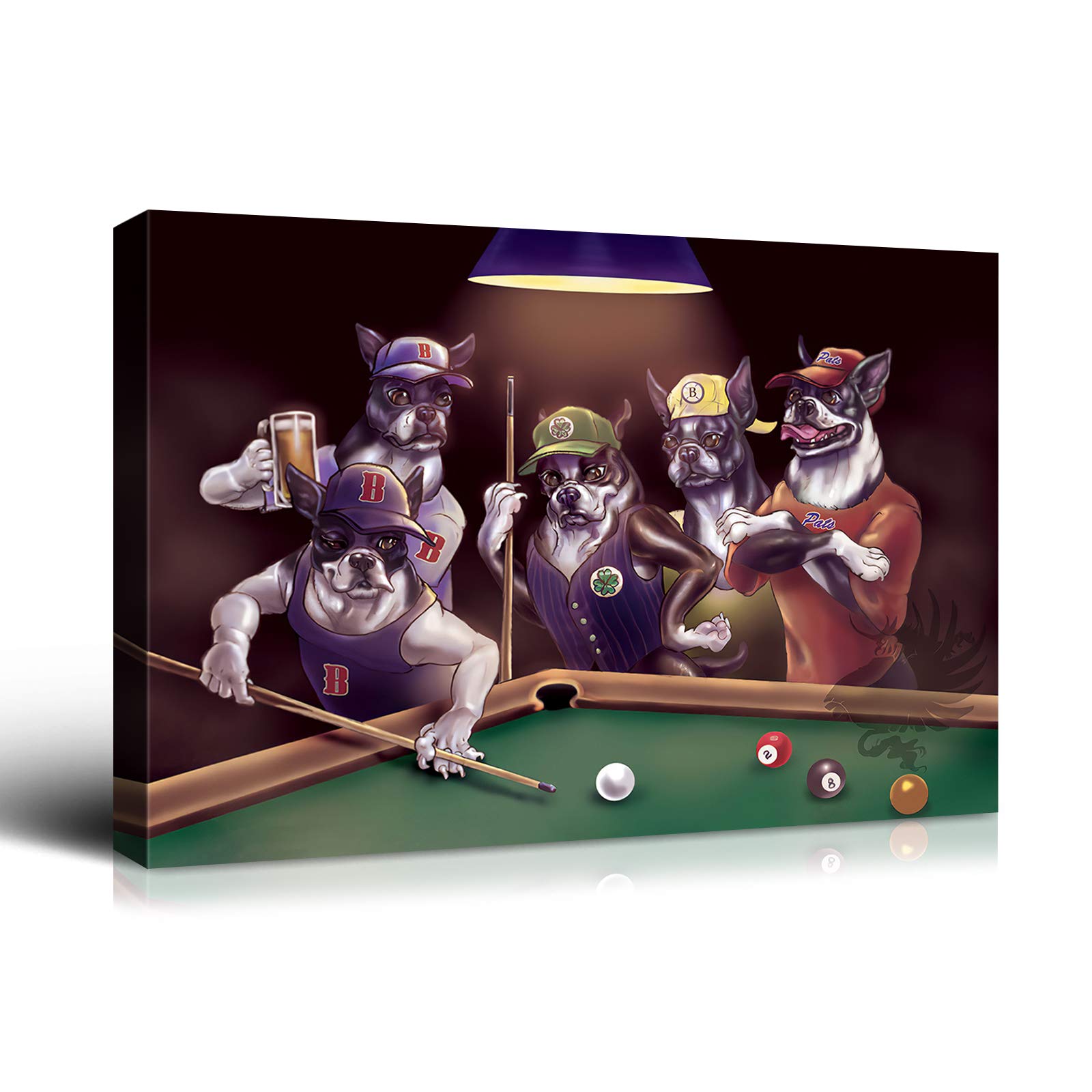 Amazon.com: Denozer - Dogs Playing Billiards by C.M Coolidge Oil ...