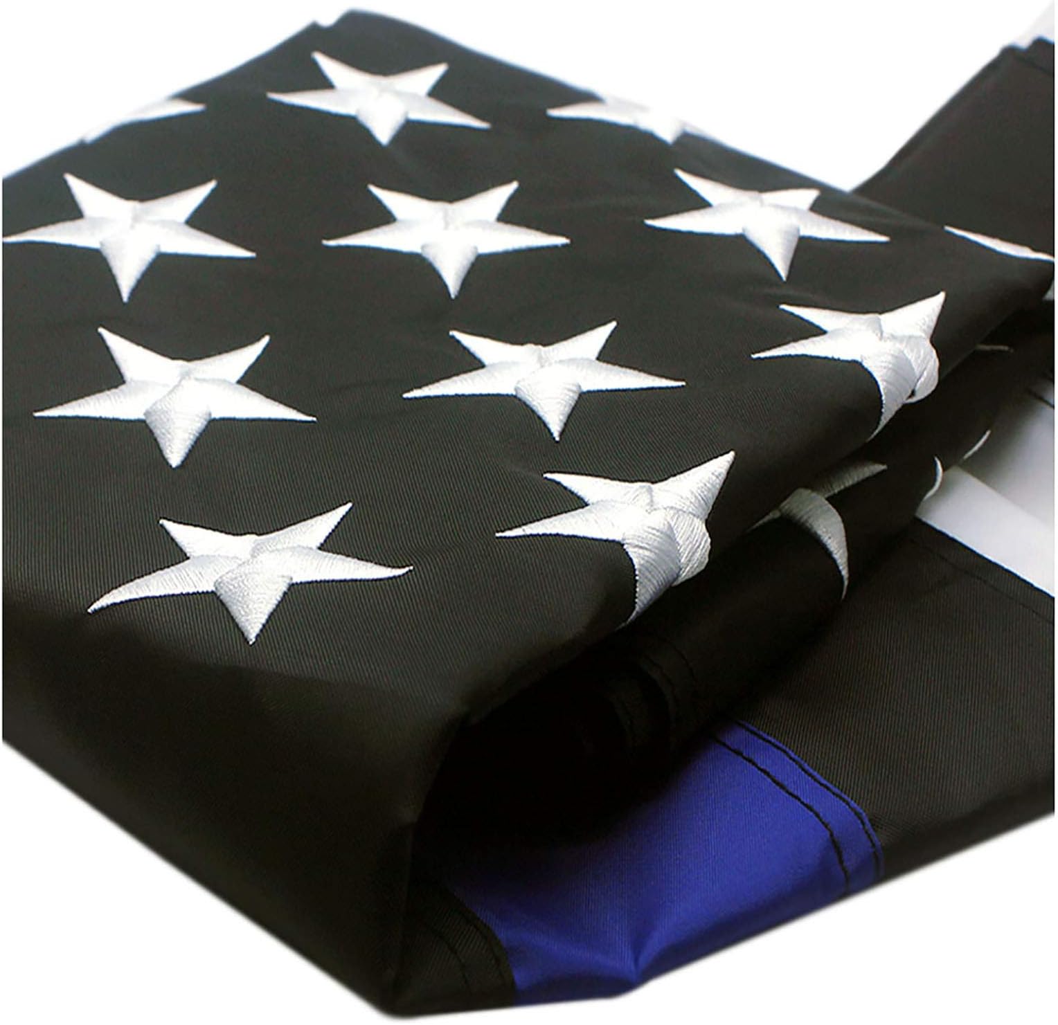 Amazon.com : Thin Blue Line Flag (3 By 5 Foot) - With Embroidered Stars ...
