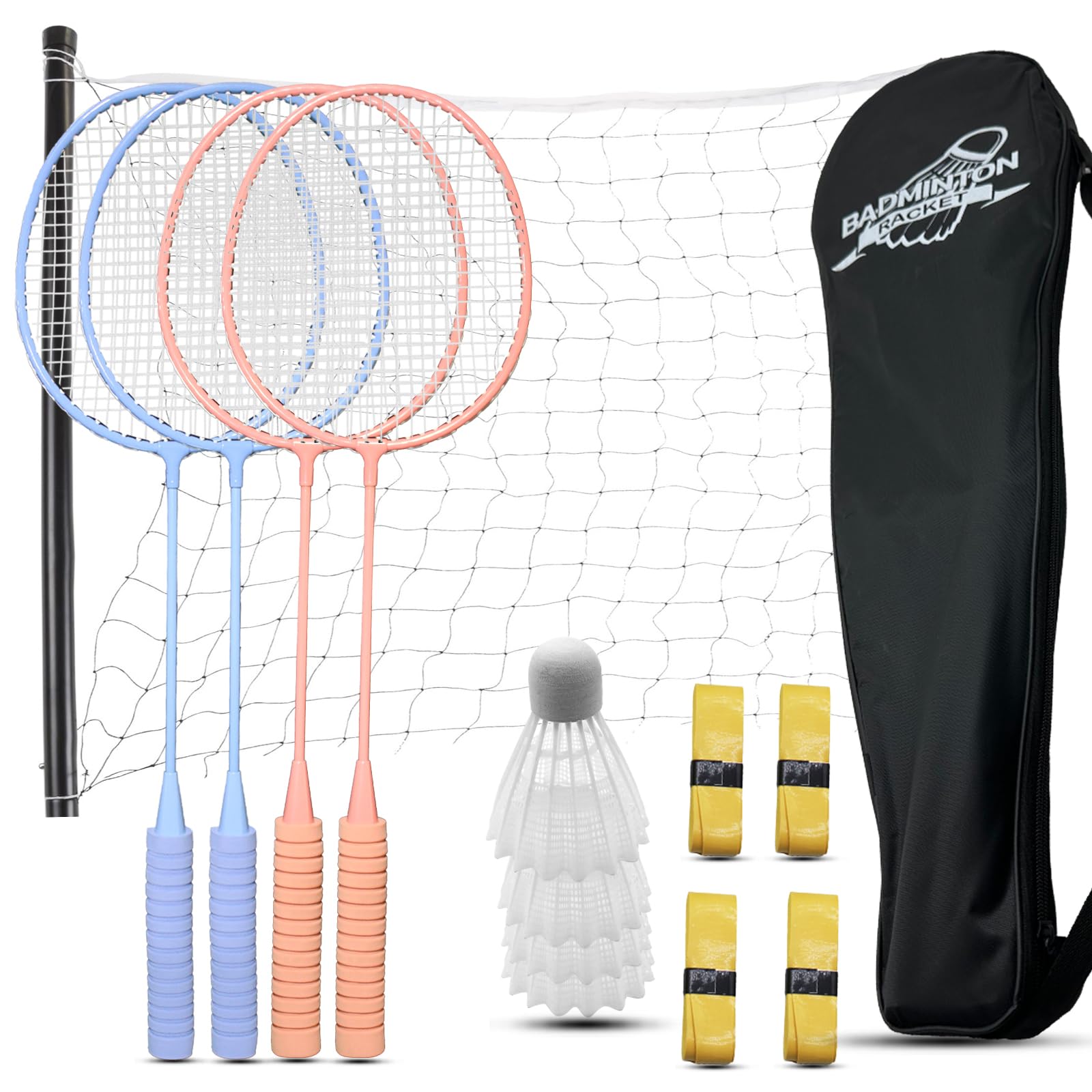 Snapklik.com : Magicorange Badminton Rackets Set Of 5 For Outdoor ...