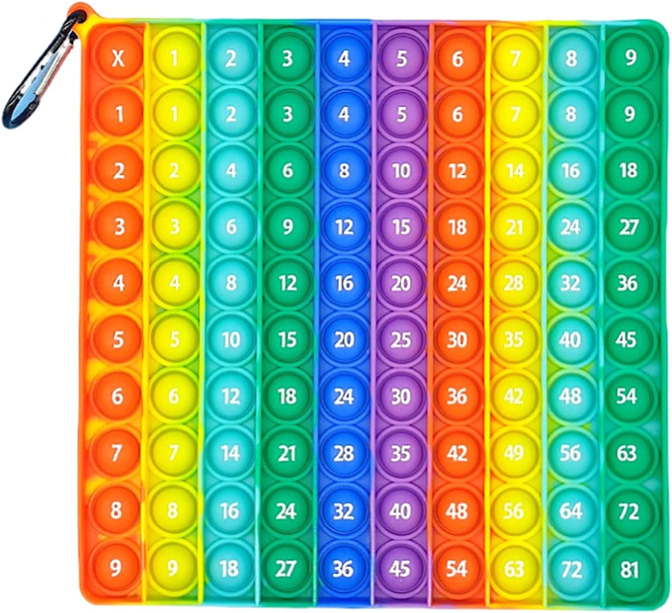 100 Bubbles Big Pop-on-It Square Silicone Fidget Toy Game, Hundreds ...