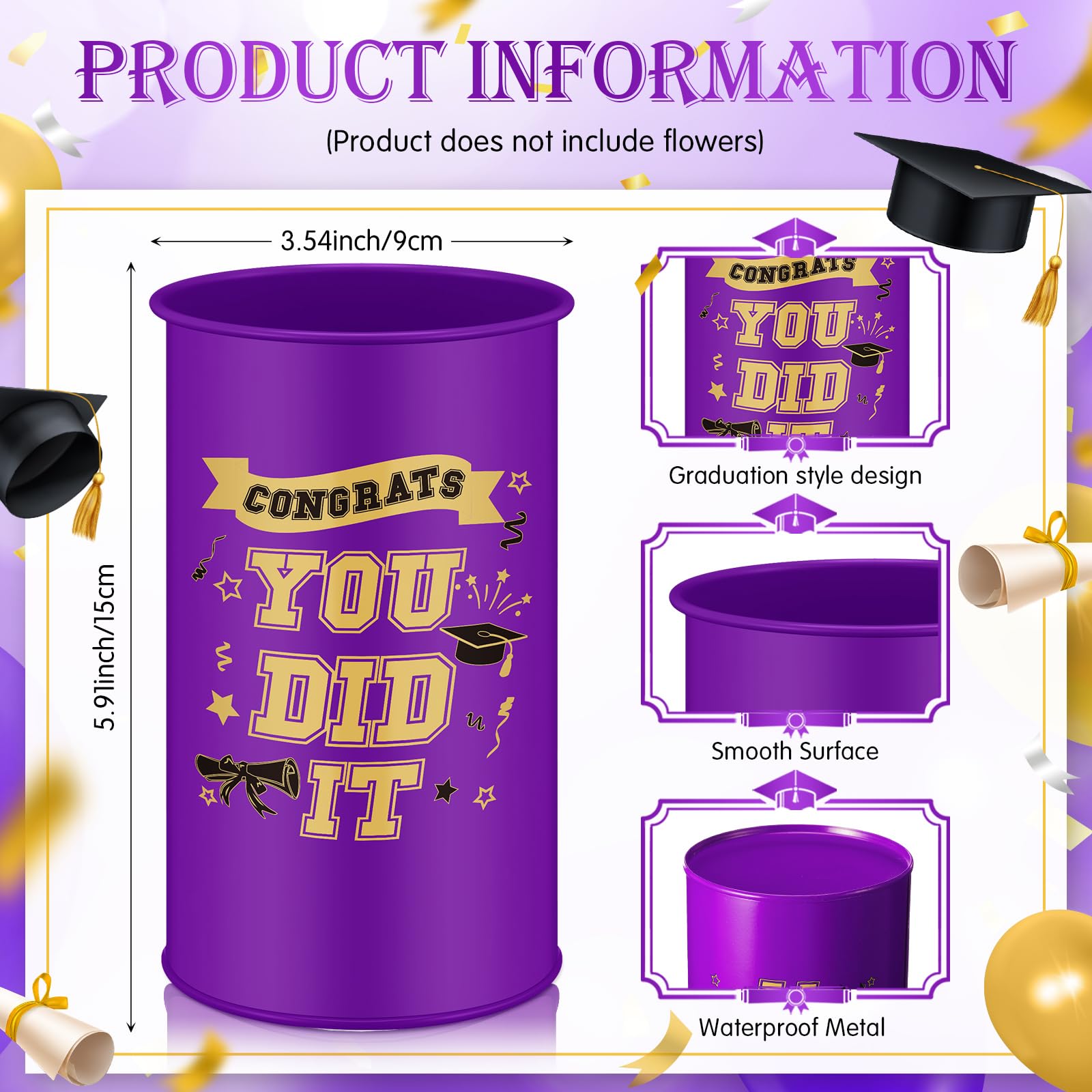 Snapklik.com : Domensi 6 Pcs 2025 Graduation Table Centerpiece Vase ...