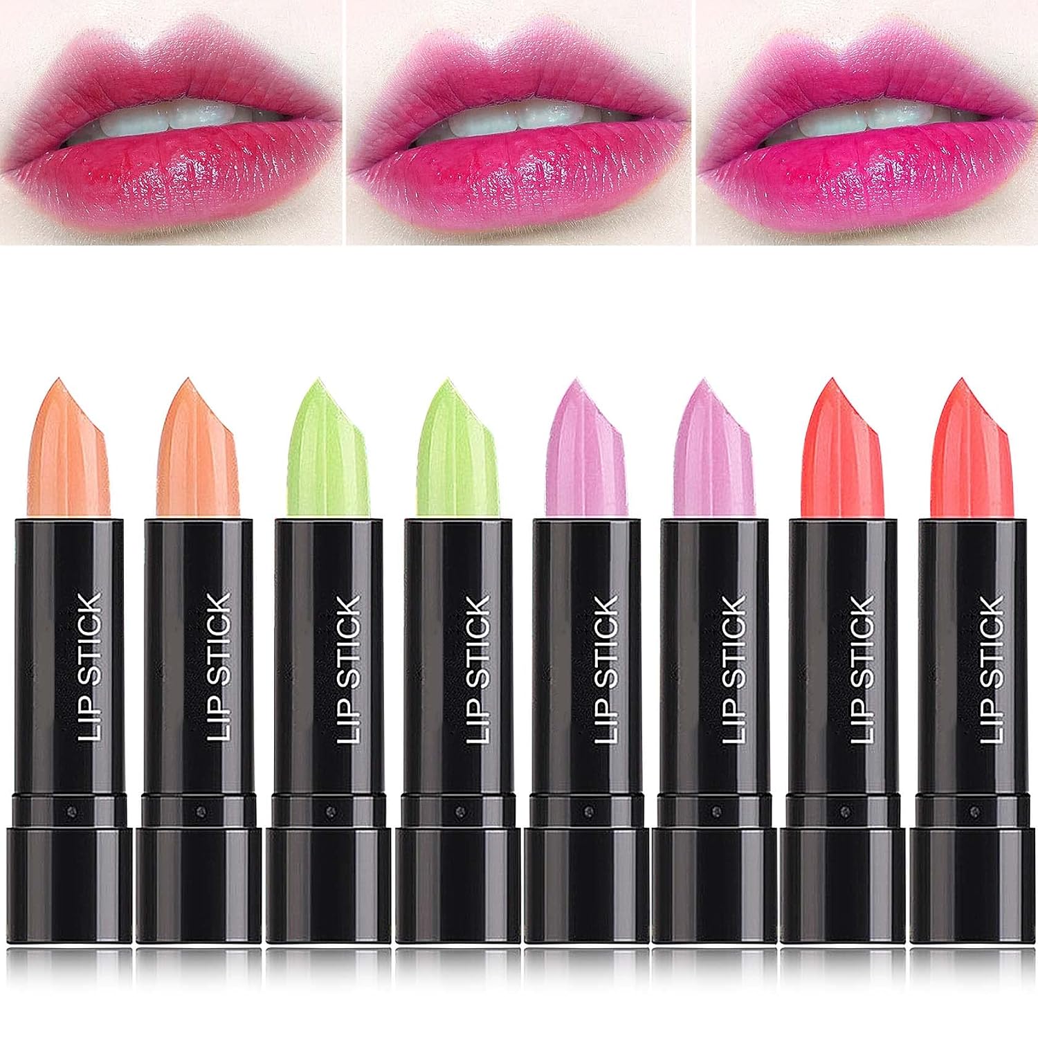 Amazon.com : WENJLYJ 8 PCS Crystal Jelly Color Changing Lipstick Set ...