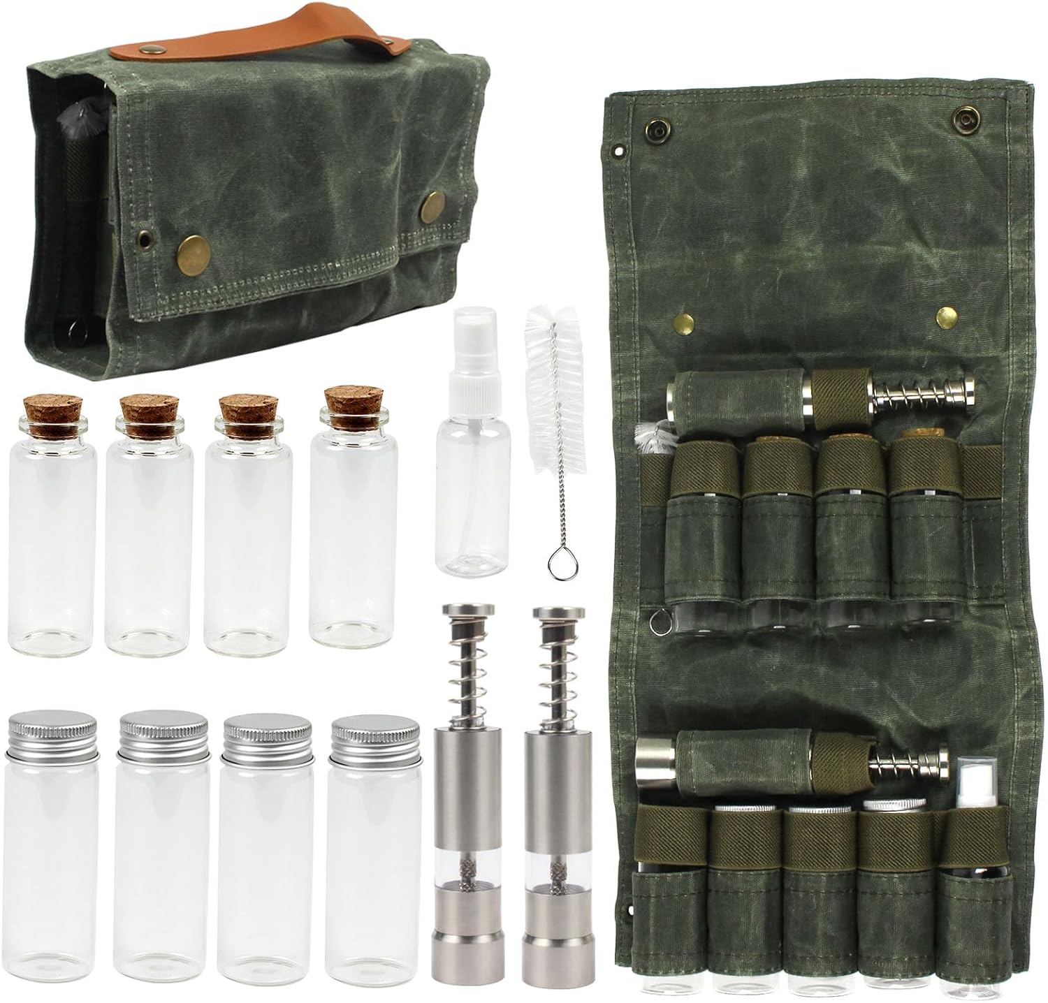 Yuecuu Camping Spice Bag Portable Seasoning Storage Bag with 8 Spice ...