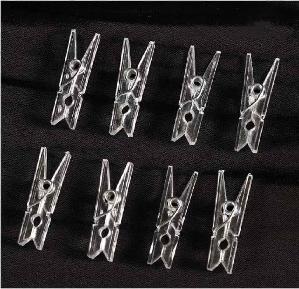 Amazon.com: 20Pcs Clear Plastic Clothes Pins,Clothes Line String Clips ...