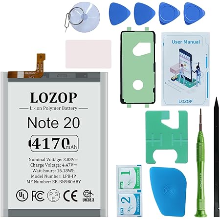 Amazon.com: LOZOP Note 20 / Note 20 5G Battery Replacement Kit for ...