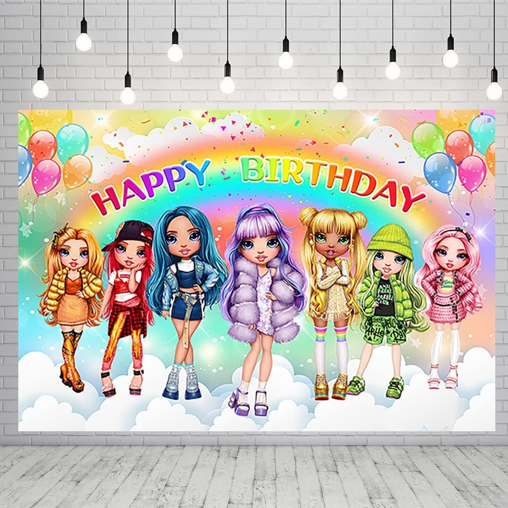 Rainbow High Backdrop for Birthday Party Supplies 59x38in Rainbow ...