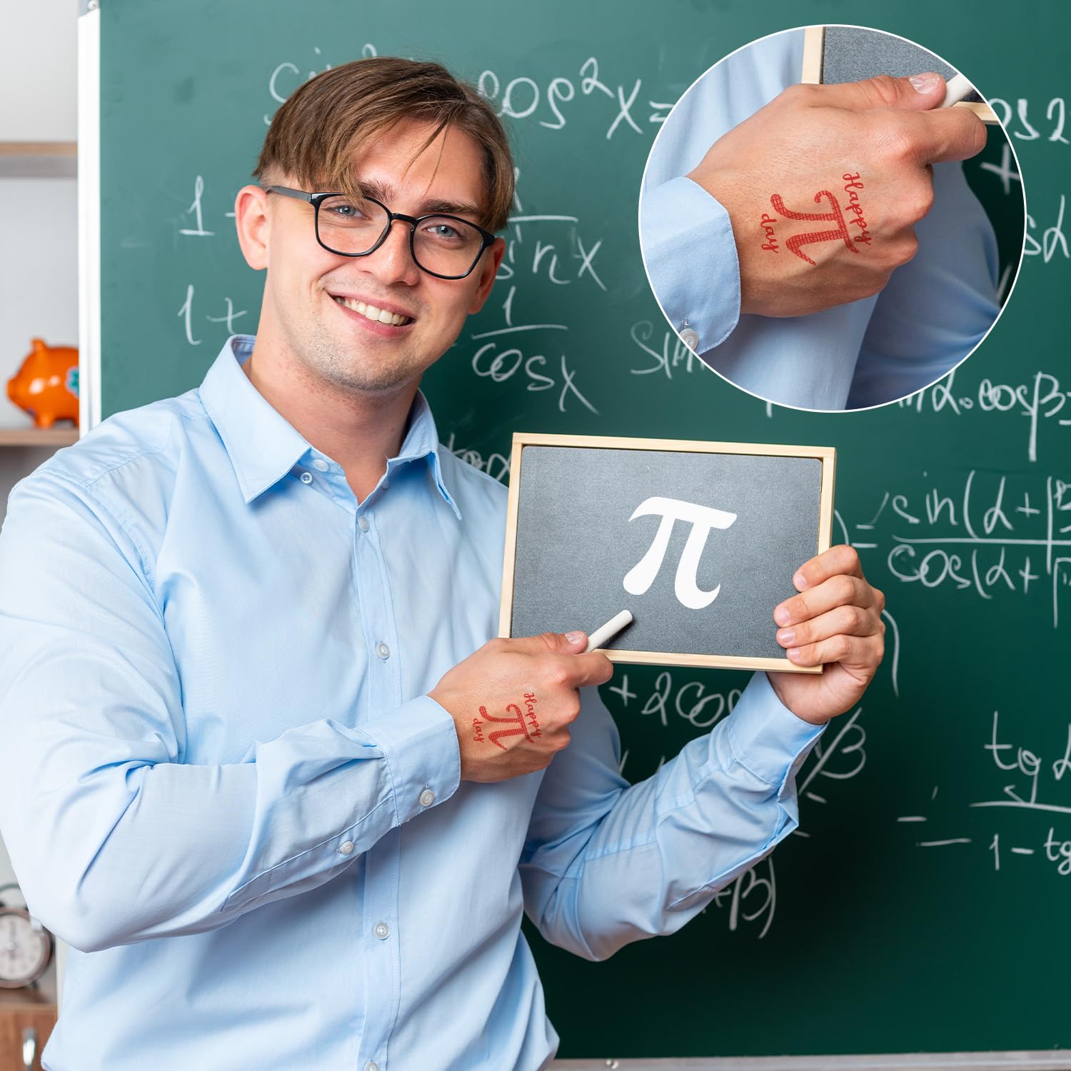 Snapklik.com : Pi Day Tattoos - 24Pack Bulk Pi Day Π Symbol Temporary ...