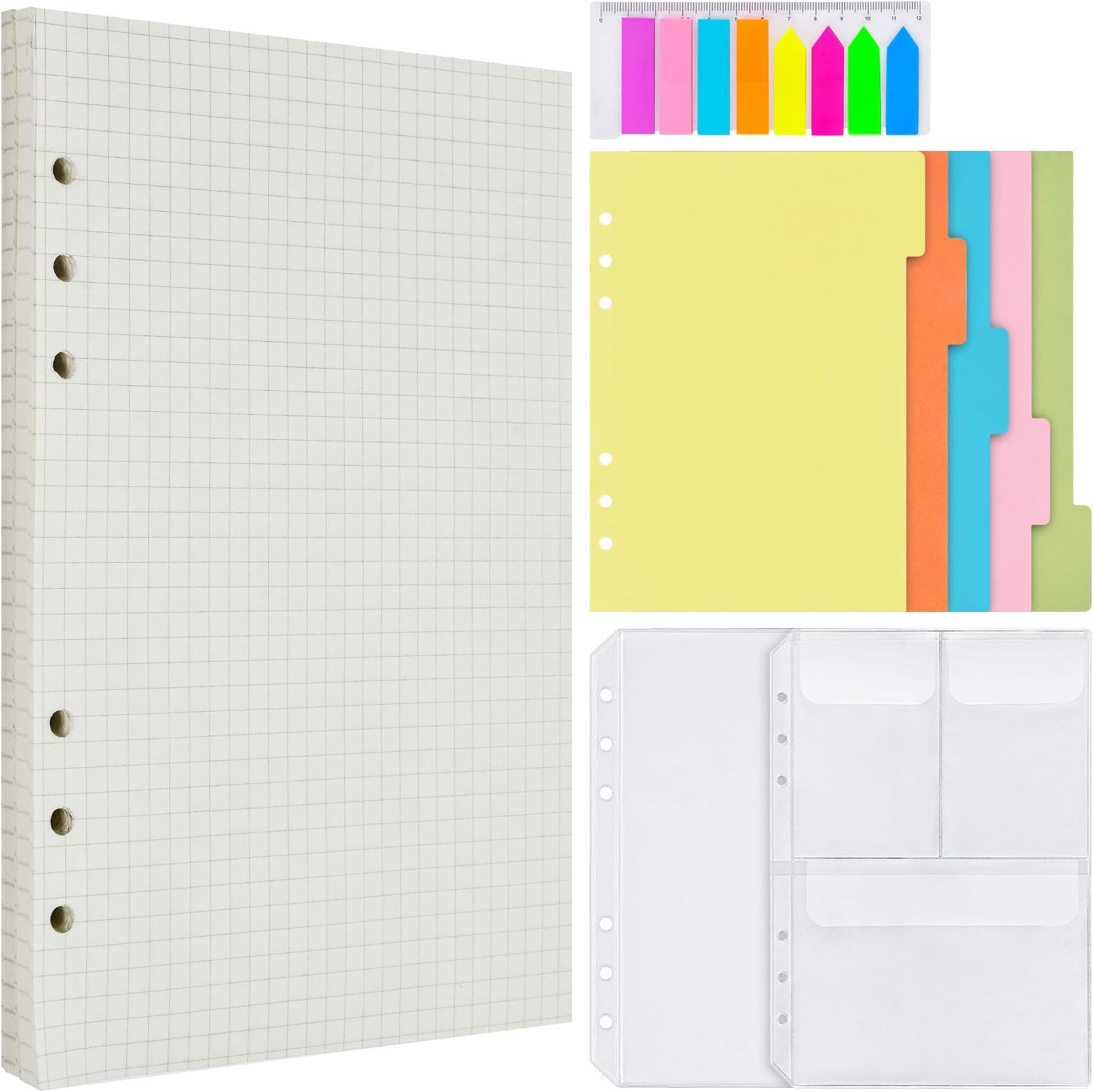 Amazon.com : 135 Sheets Planner Refill Paper 5mm Squared Inserts Paper ...