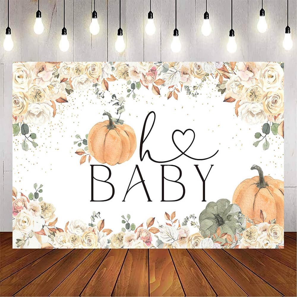 Amazon.com : VanillaBay Pumpkin Baby Shower Backdrop 7x5ft Fall Pumpkin ...