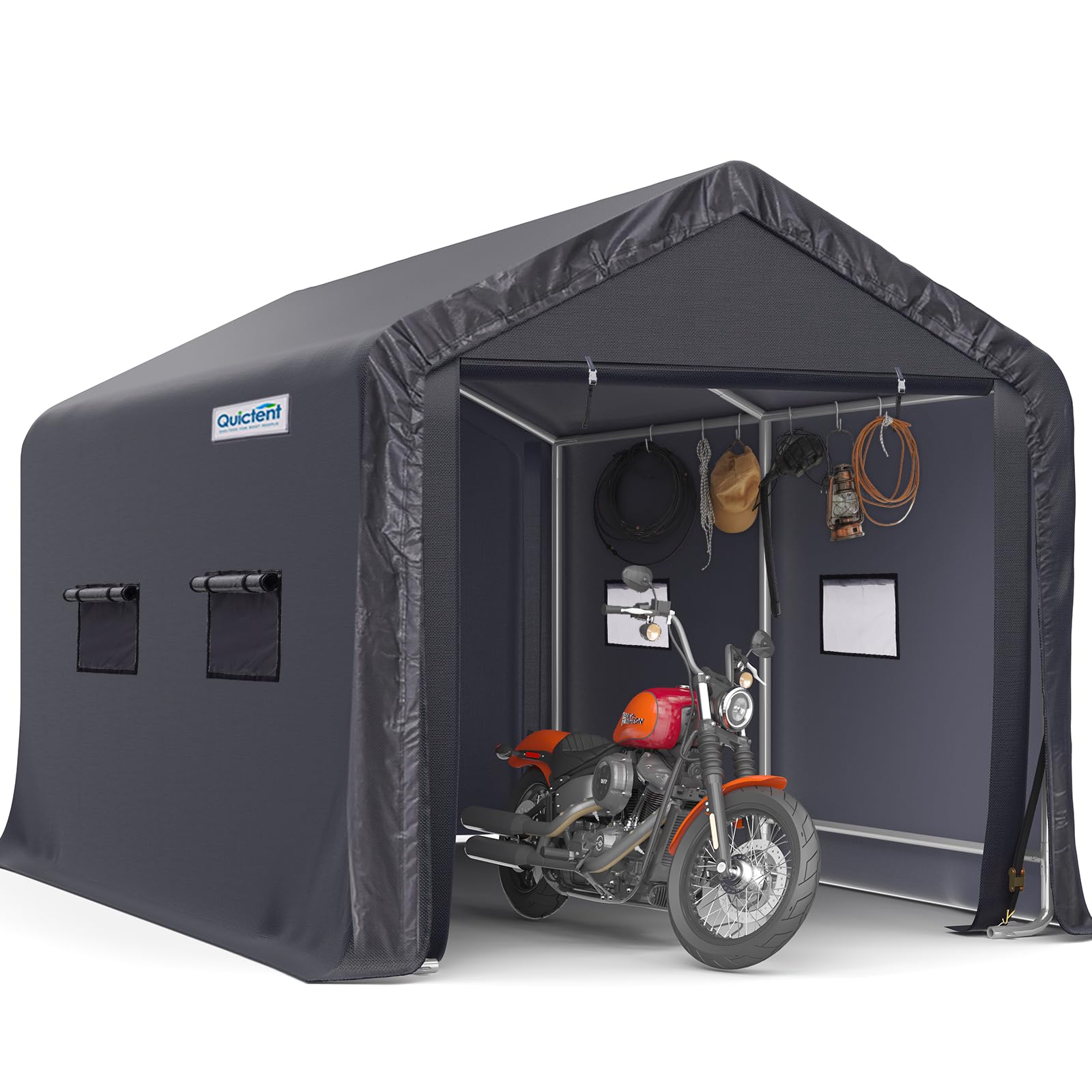 Amazon.com: Quictent Carport 7'x12' with Roll-up Ventilated Windows ...