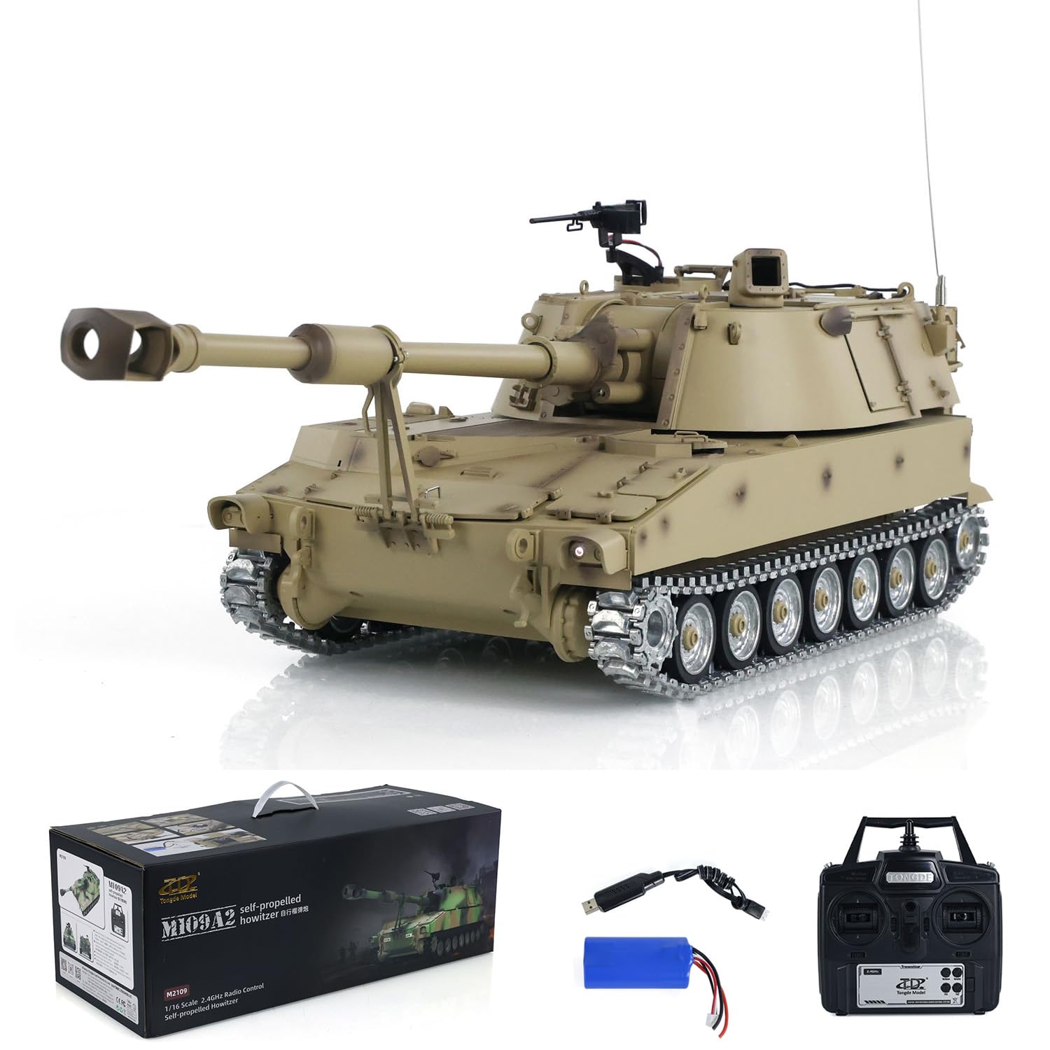 Amazon.com: TOUCAN RC HOBBY Tongde 1/16 Scale M109A2 RC Military Tank ...