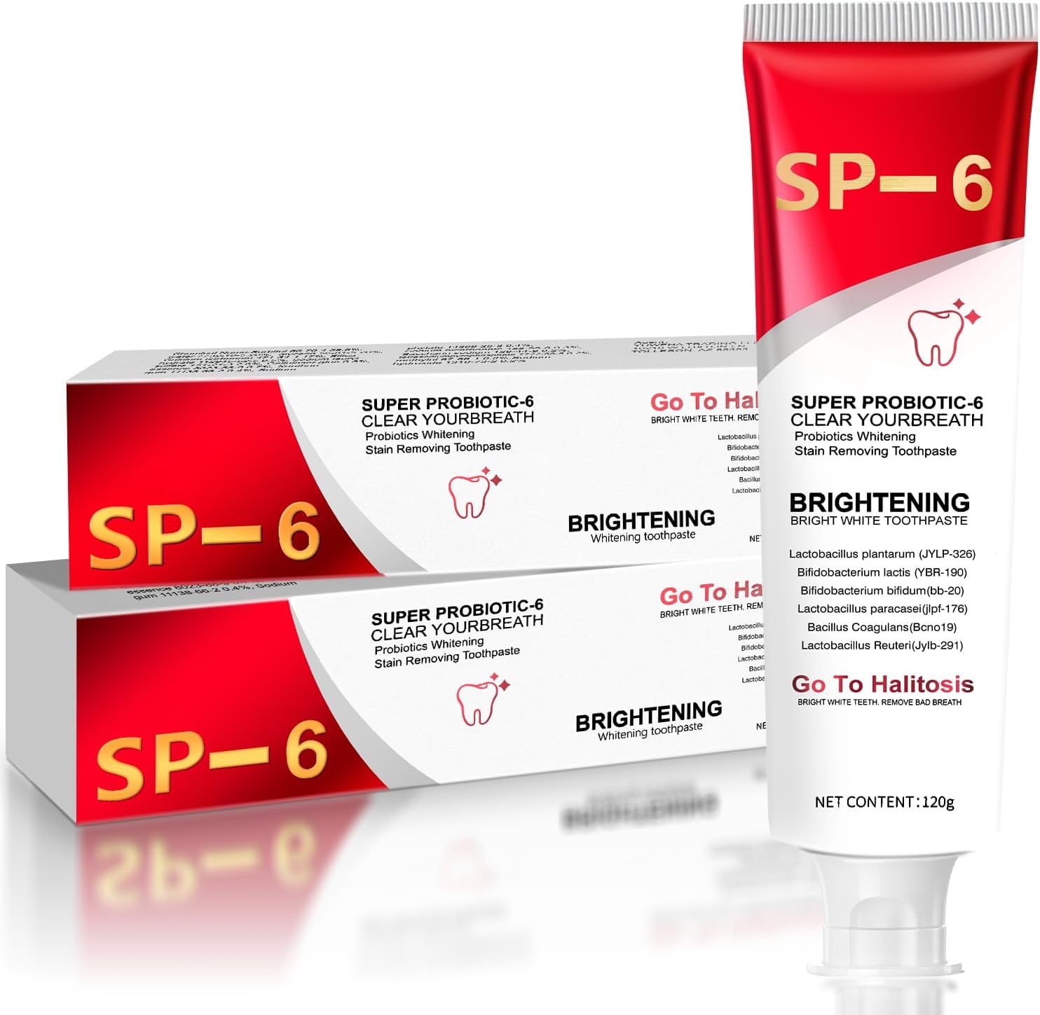 Amazon.com: Sp-6 Probiotic Whitening Toothpaste Fresh Mint Flavor, Sp6 ...