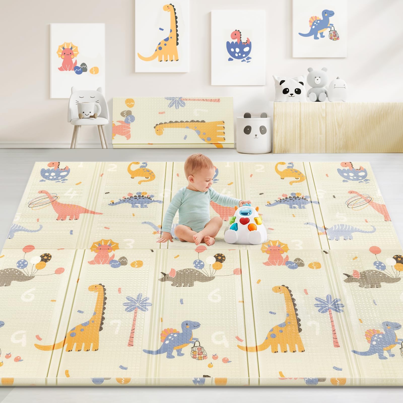 Amazon.com : VYPERX 79"x71" Baby Floor Play Mat, 0.6" Thicker XPE Foam ...