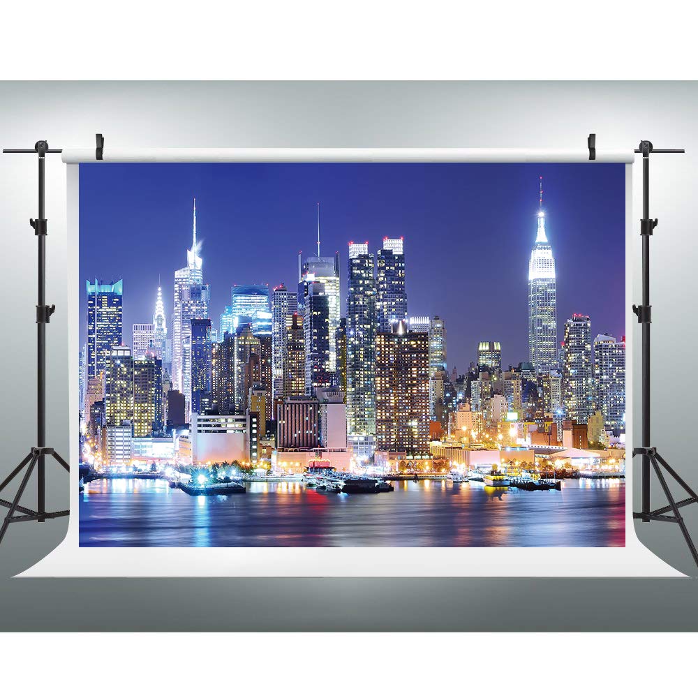Photo Backdrops New York City Skyline Backdrop - 7x5ft Manhattan Night ...