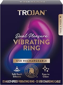 Amazon.com: Trojan Dual Pleasure Vibrating Ring, Vibrator for Couples ...