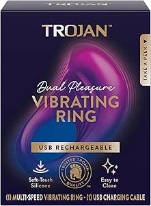 Amazon.com: TROJAN Dual Pleasure Vibrating Ring, Vibrator for Couples ...