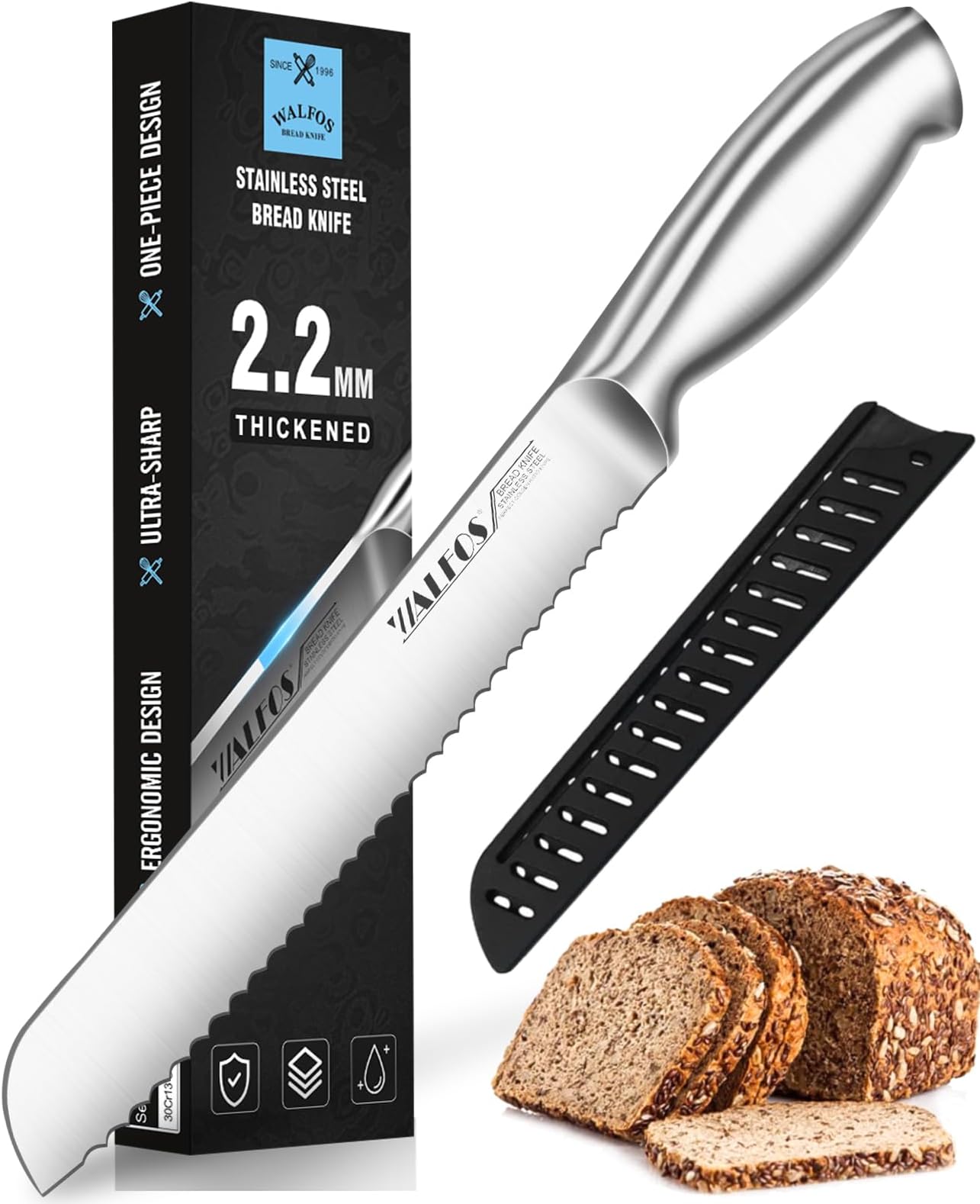 Amazon.com: LokiLux Serrated Bread Knife 12 Inch Blade,Cut Bread/Cake ...