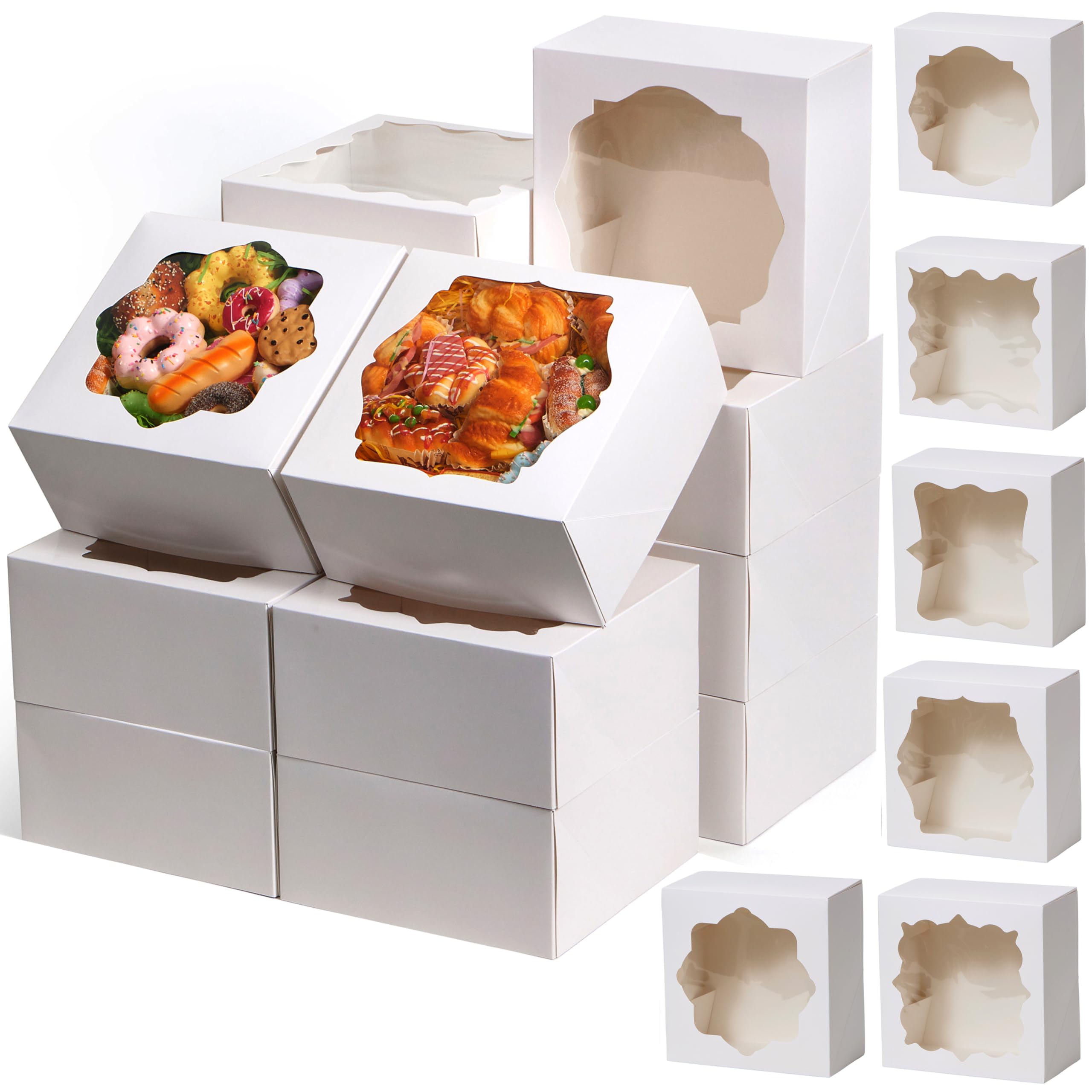 Amazon.com: JOYIN 24 PCS Christmas Cake Cookie Boxes, 10’’ x 10’’ x 5 ...