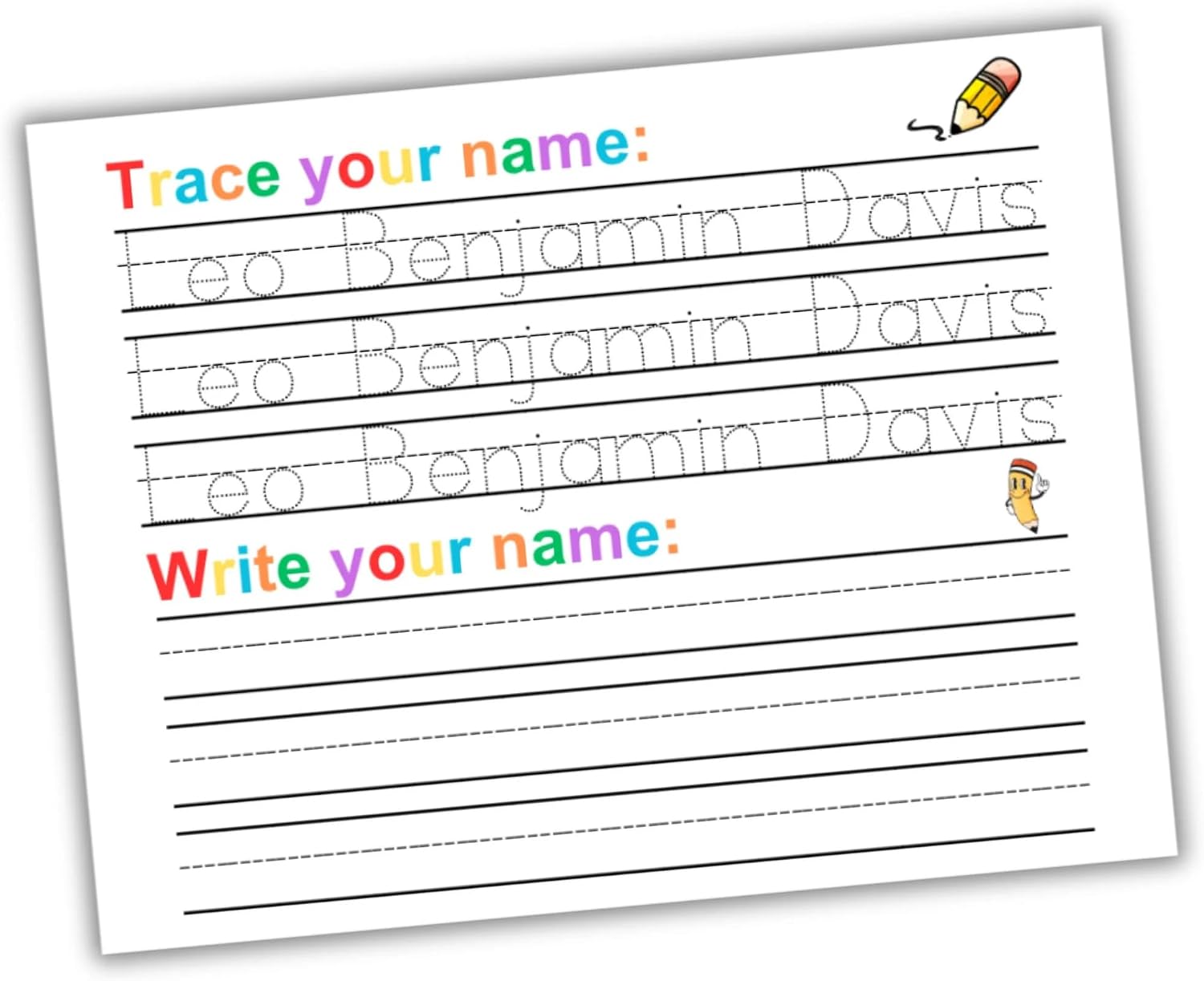 Amazon.com: Personalized Name Tracing/Writing Activity Worksheet ...