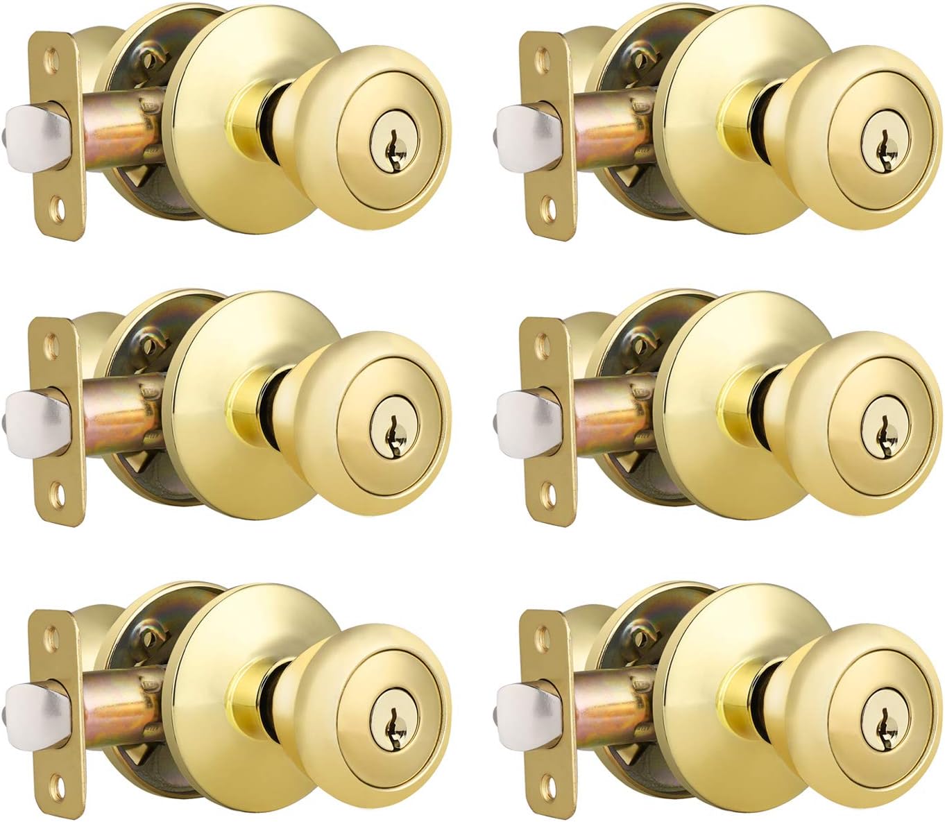 VICMEON Door Knob with Lock and Keys, Locking Door Knobs with Keys ...