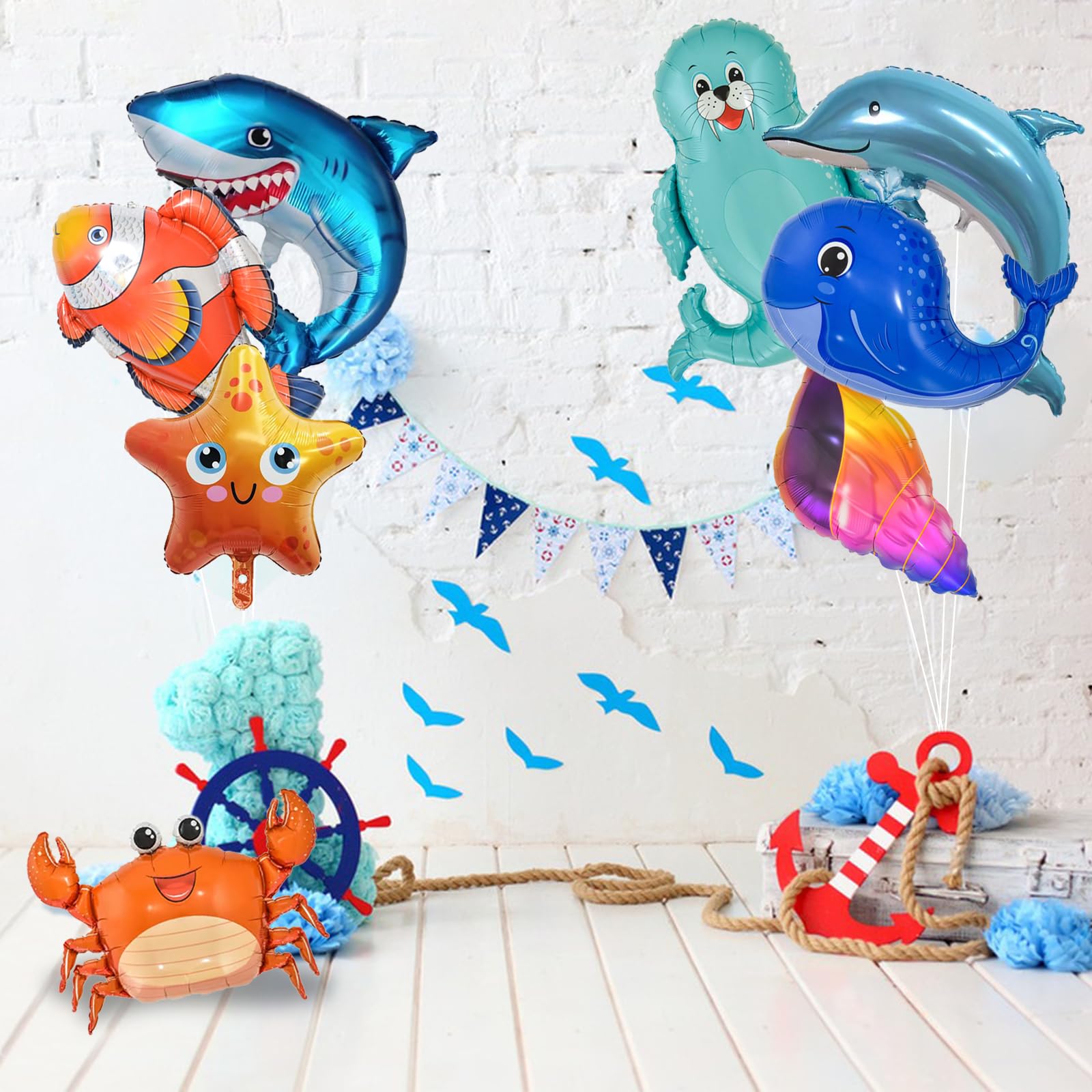 Snapklik.com : YiYou Sea Animal Balloons - Large Shark Dolphin Whale ...