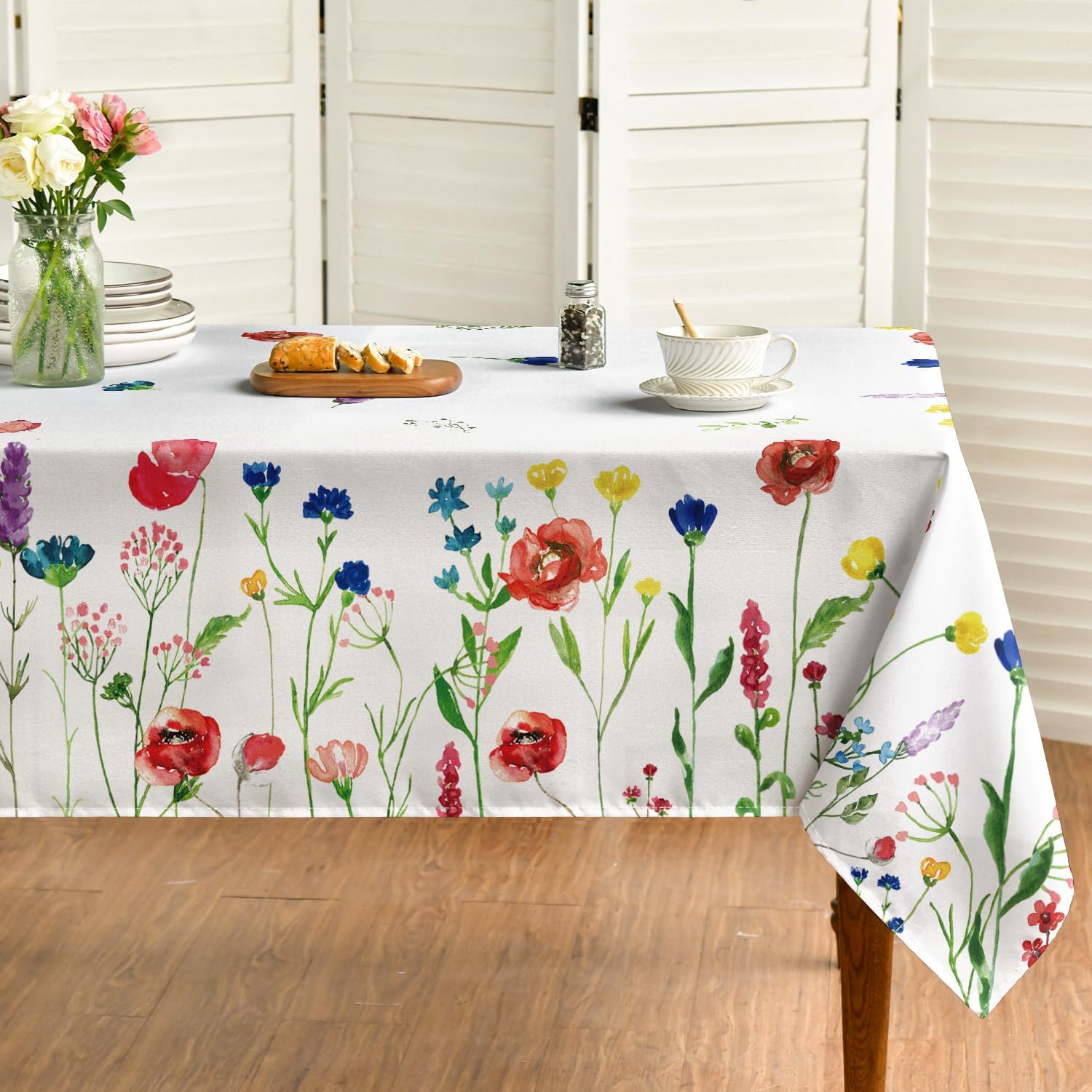 Amazon.com: Horaldaily Spring Summer Tablecloth 60x60 Inch, Floral Wild ...