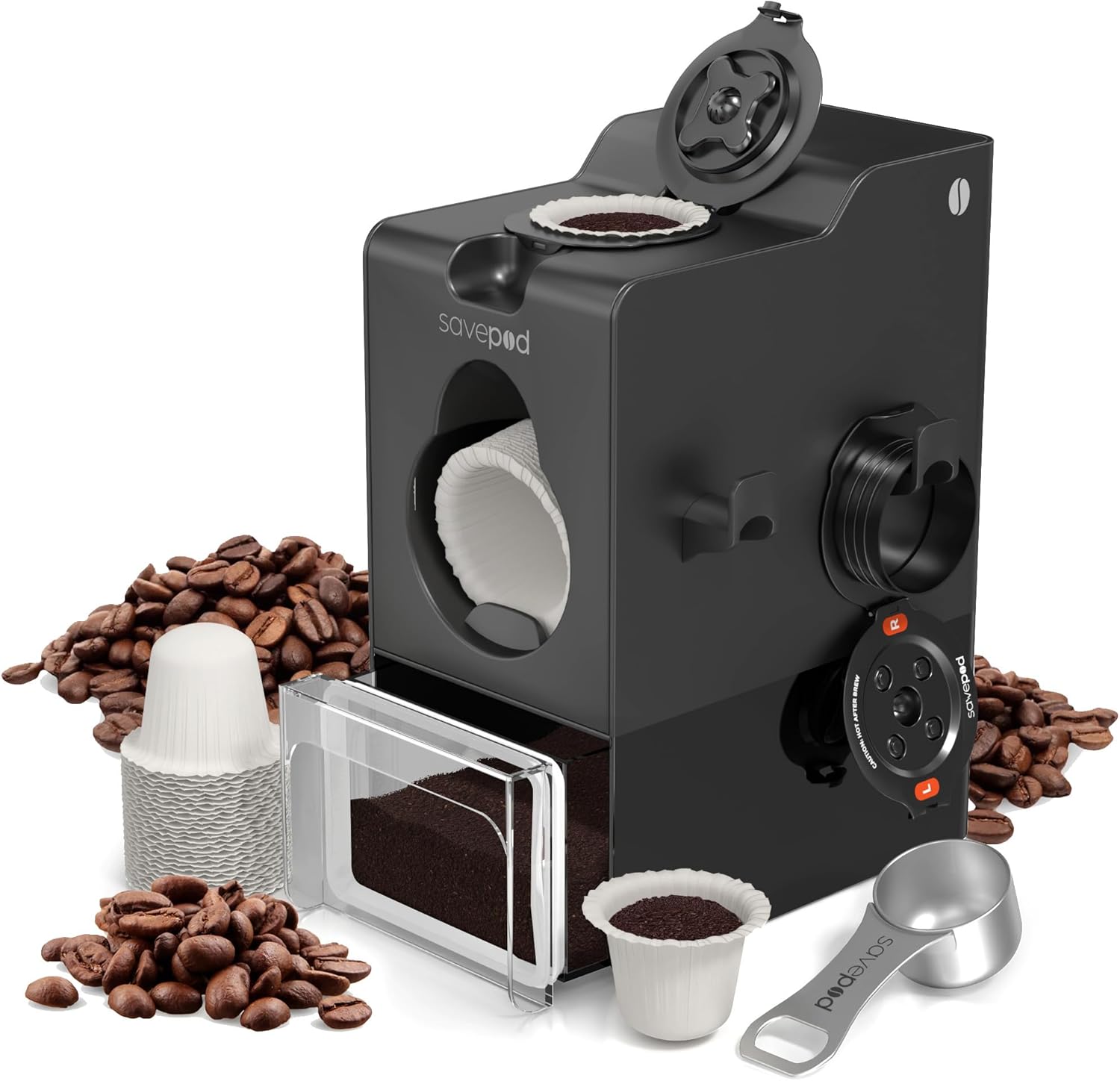 SavePod Coffee Pod Maker with Reusable Coffee Pods, Compatible with ...
