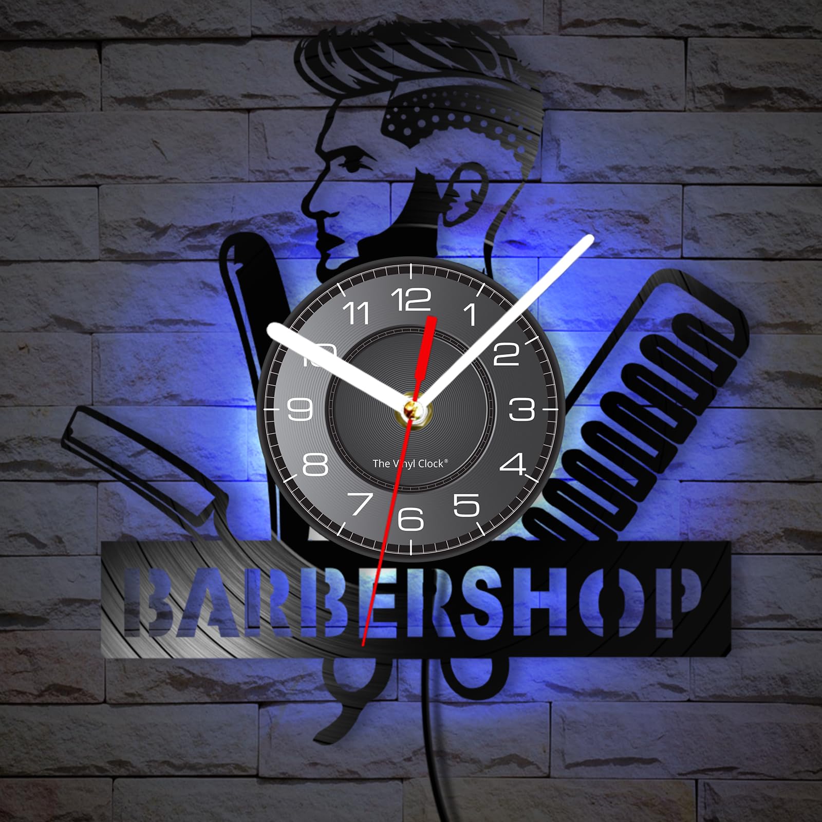 Amazon.com: Timethink 12 Inch Barber Shop LED Wall Clock with 7 Colors ...