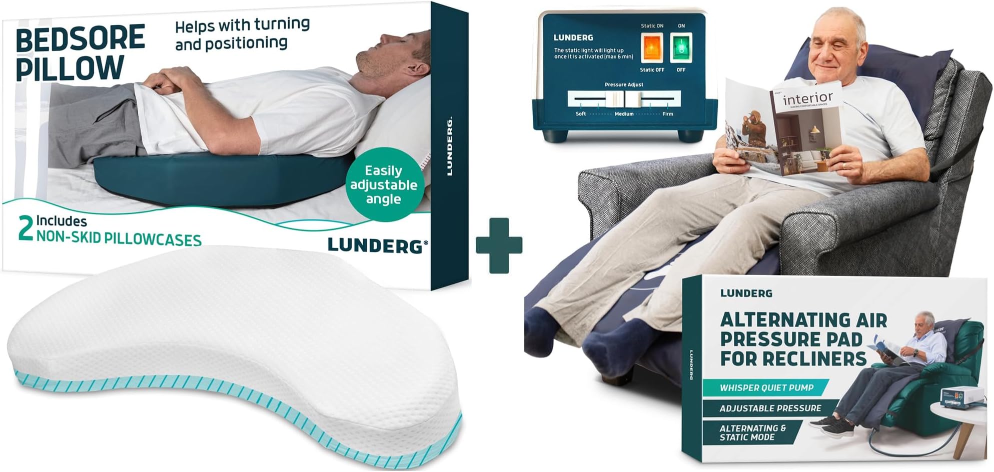 Amazon.com: Lunderg Bedsore Pillow + Alternating Air Pressure Pad for ...