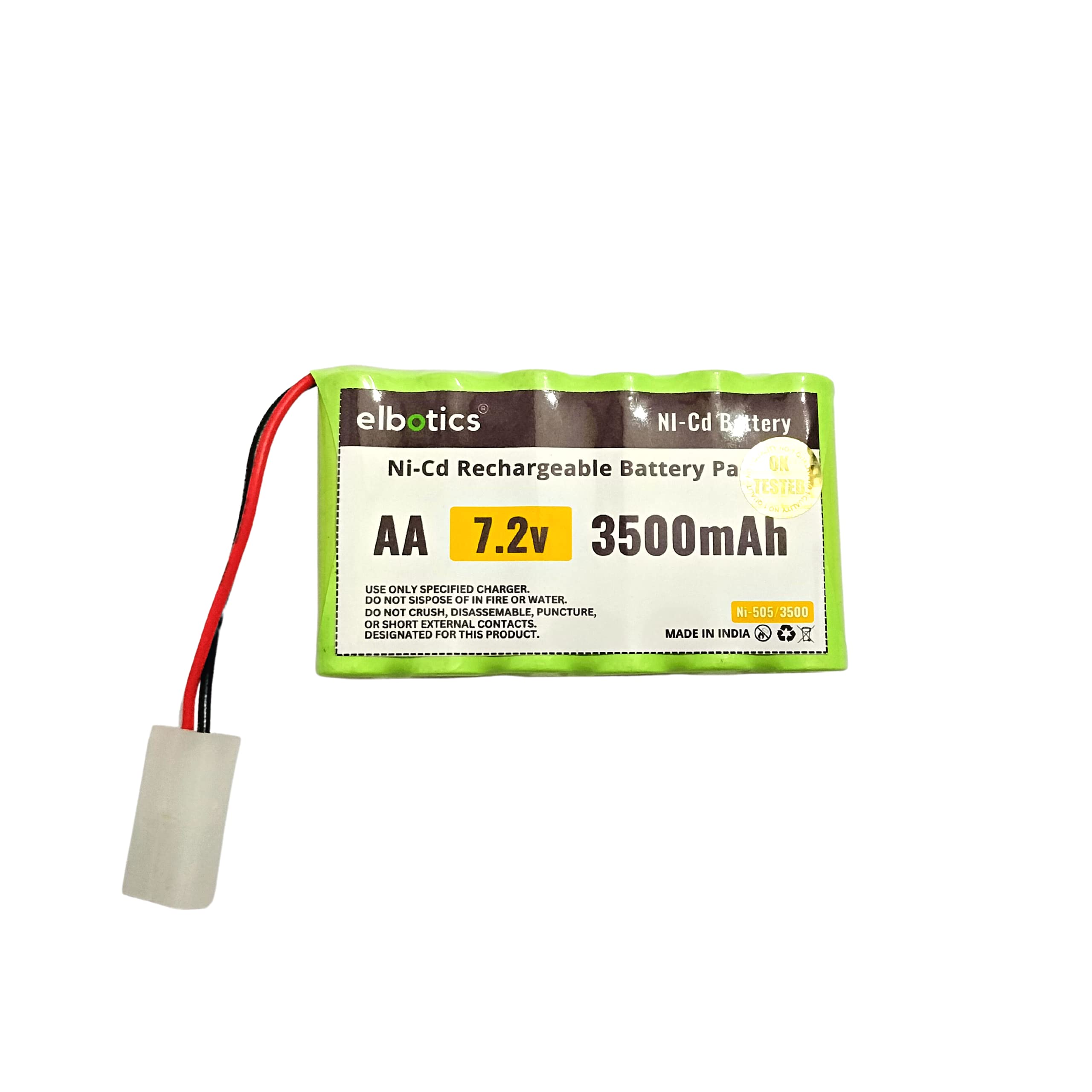 Buy ELBOTICS® 7.2V 3500mAh Ni-MH 6 Cell Rechargeable Replacement ...