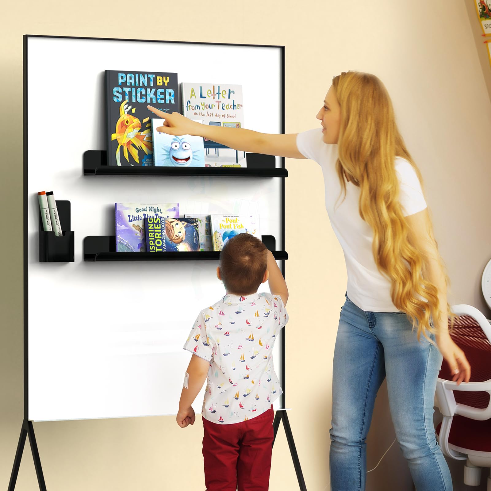 Snapklik.com : FUCDTEFC Magnetic Book Shelf, 2 Pcs Acrylic Magnetic ...