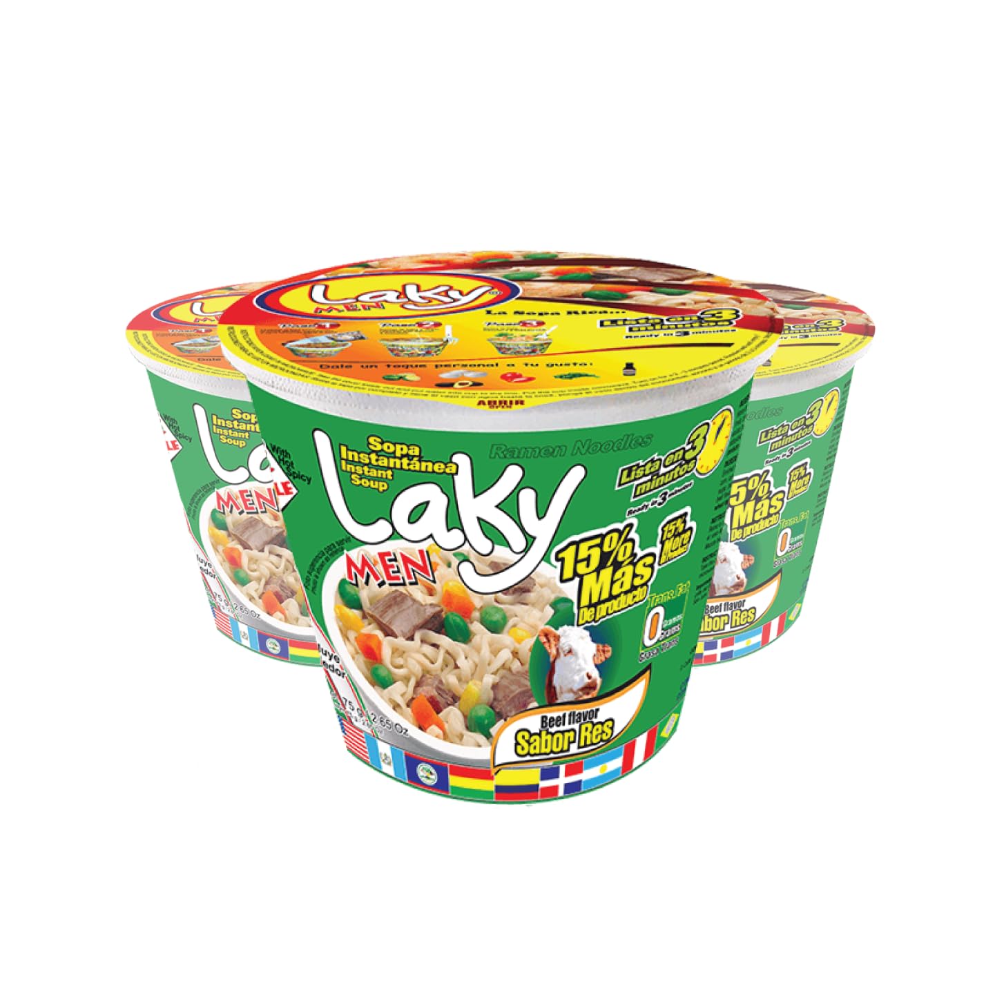 Amazon.com: Laky Men Noodle Soup Instant Ramen, 6 Pack, Salvadoran ...