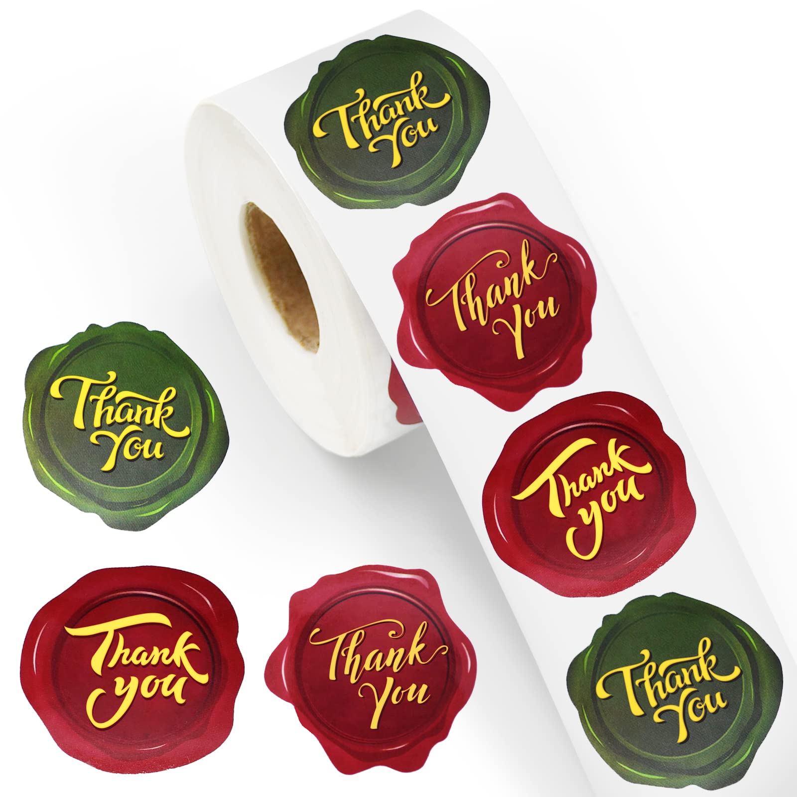 Amazon.com : 500 Pieces 1.5 Inch Thank You Stickers Roll for Envelope ...